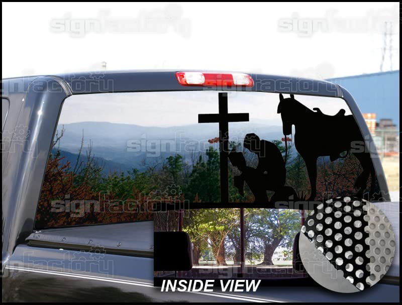 GRAPHIX EXPRESS P51 Cowboy Praying Truck Back Window Graphics ...