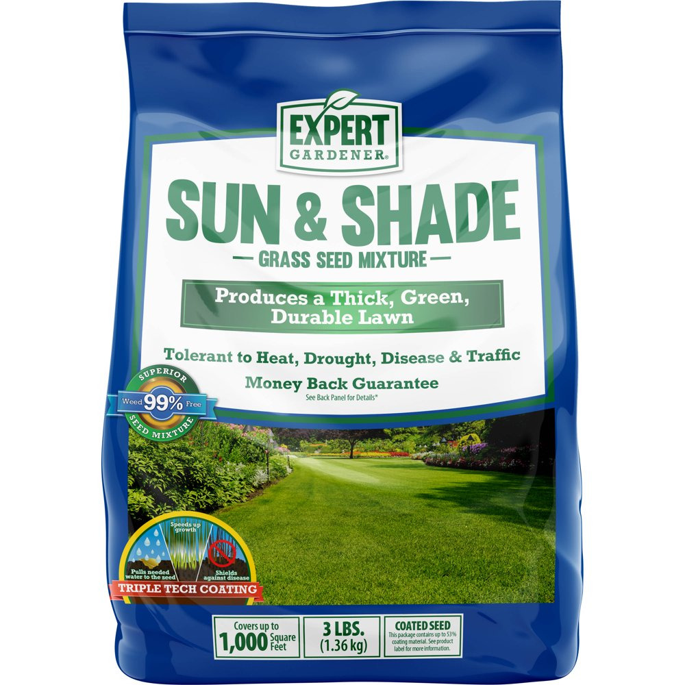 GRASS SEED Sun & Shade Southern Mix, for Sun to Partial Shade, 3, 7, 20 ...