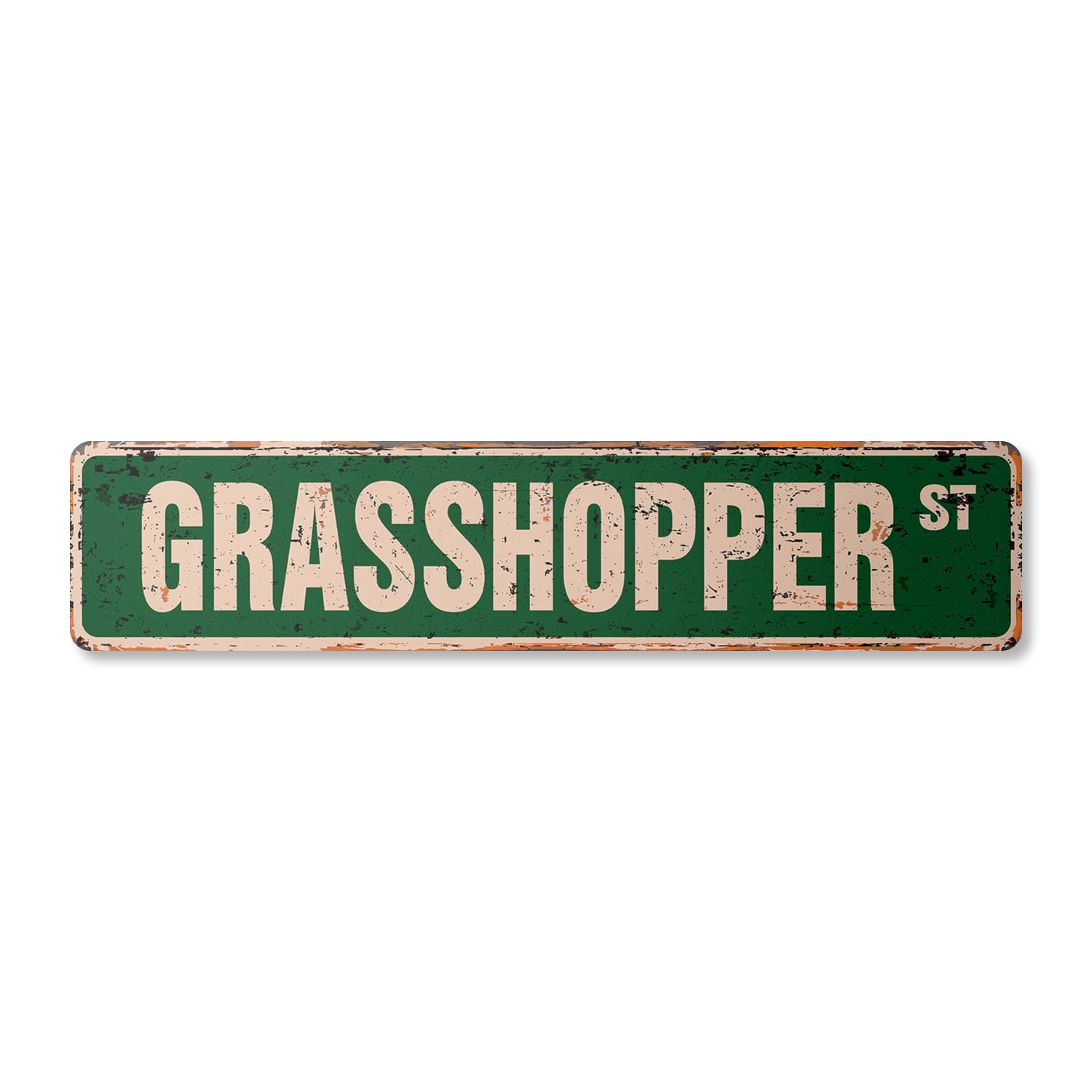 GRASSHOPPER Vintage Plastic Street Sign bug insect outdoors wildlife ...