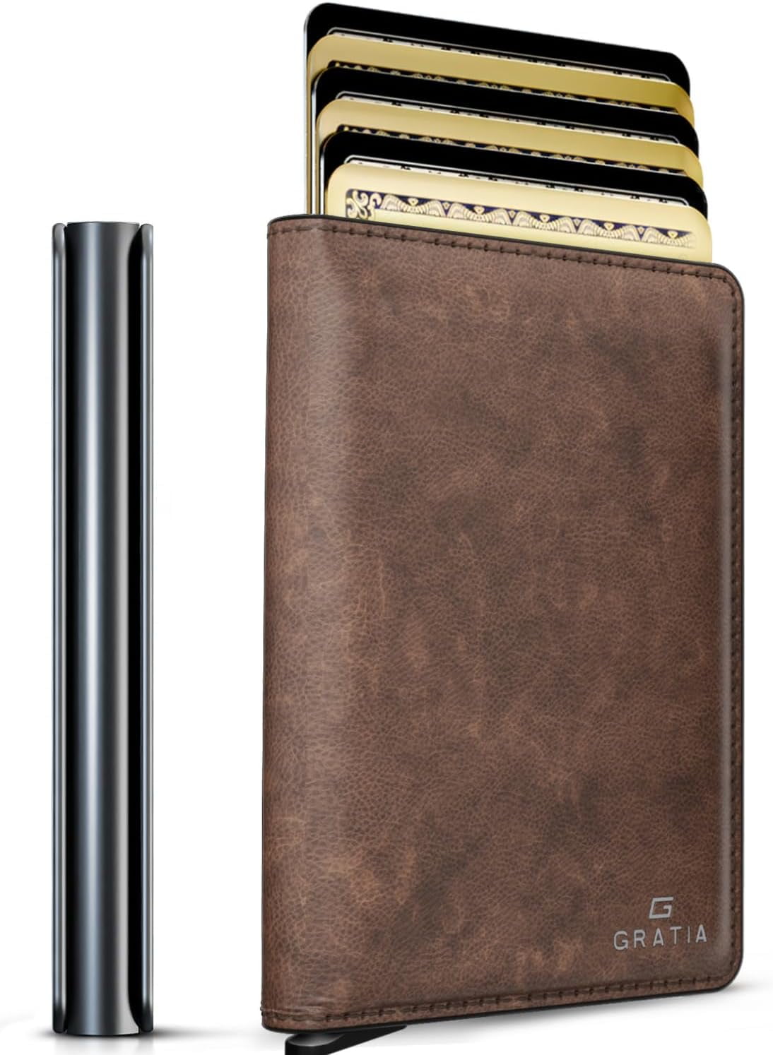 GRATIA Slim Wallet for Men - RFID Blocking, Minimalist Men Wallet with ...