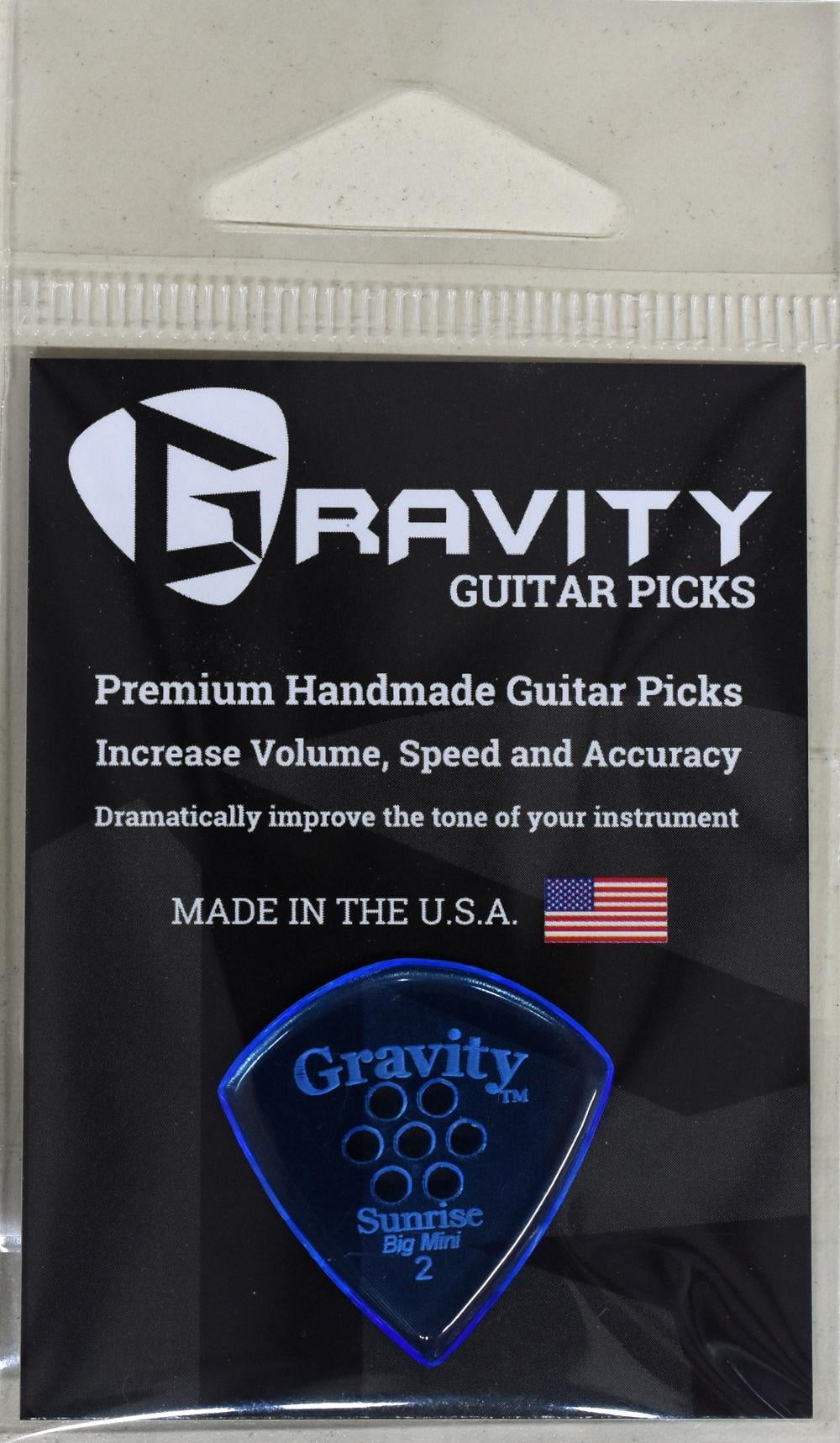 GRAVITY PICKS Sunrise Big Mini Polished Blue Multi-Hole Guitar Picks 2. ...
