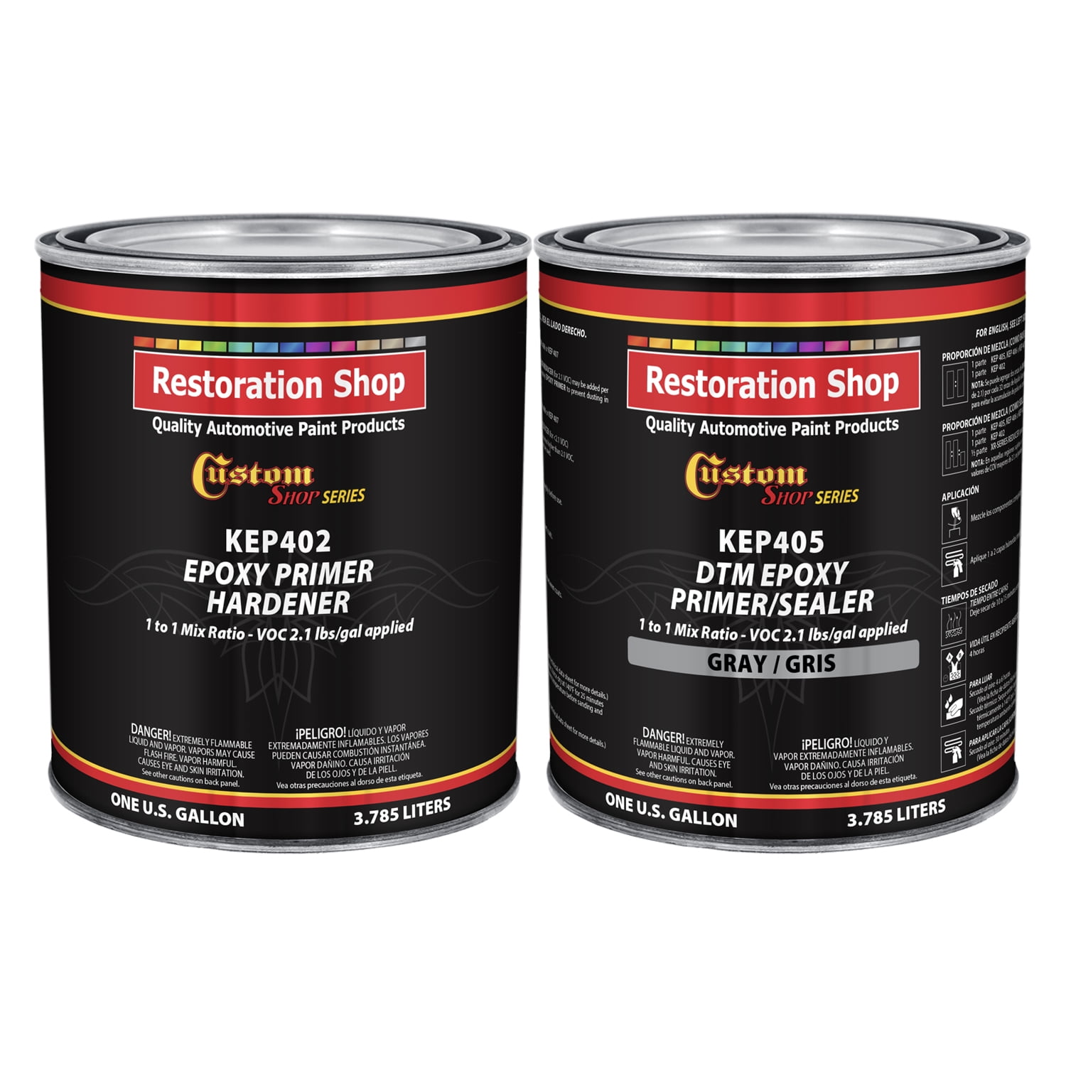 GRAY Epoxy Primer / Sealer 2.1 VOC (2-GALLON KIT) - Anti-Corrosive DTM ...
