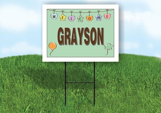 GRAYSON WELCOME BABY GREEN 18 in x 24 in Yard Sign Road Sign with Stand ...