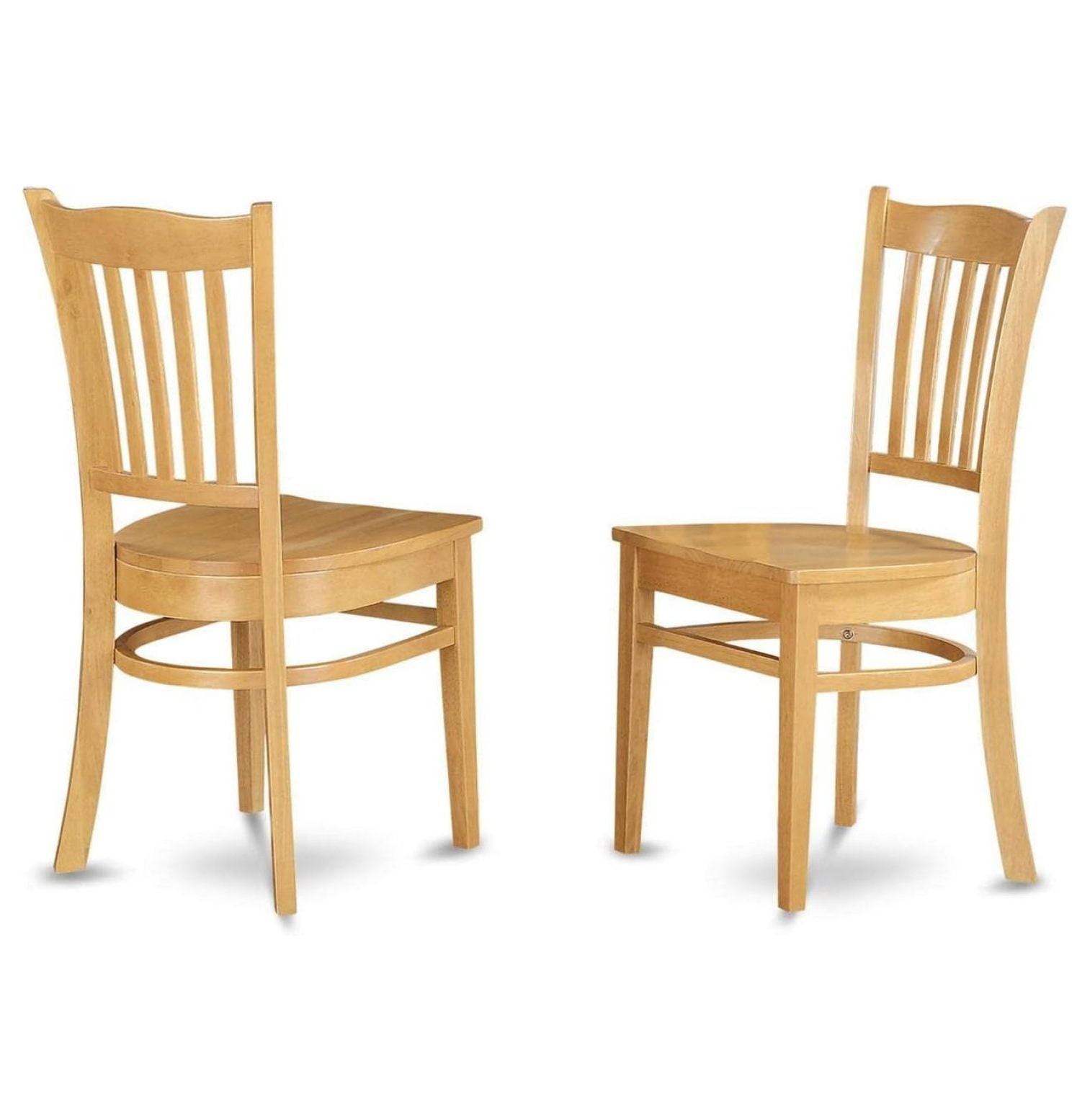 GRC-OAK-W Groton Kitchen Dining Chairs - Slat Back Wooden Seat Chairs ...