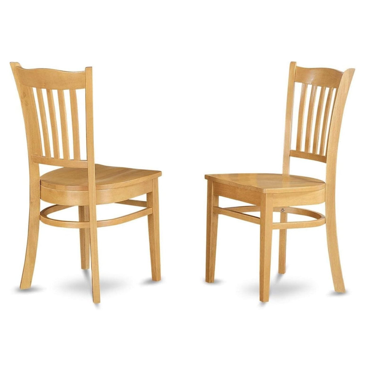 GRC-OAK-W Groton Kitchen Dining Chairs - Slat Back Wooden Seat Chairs ...