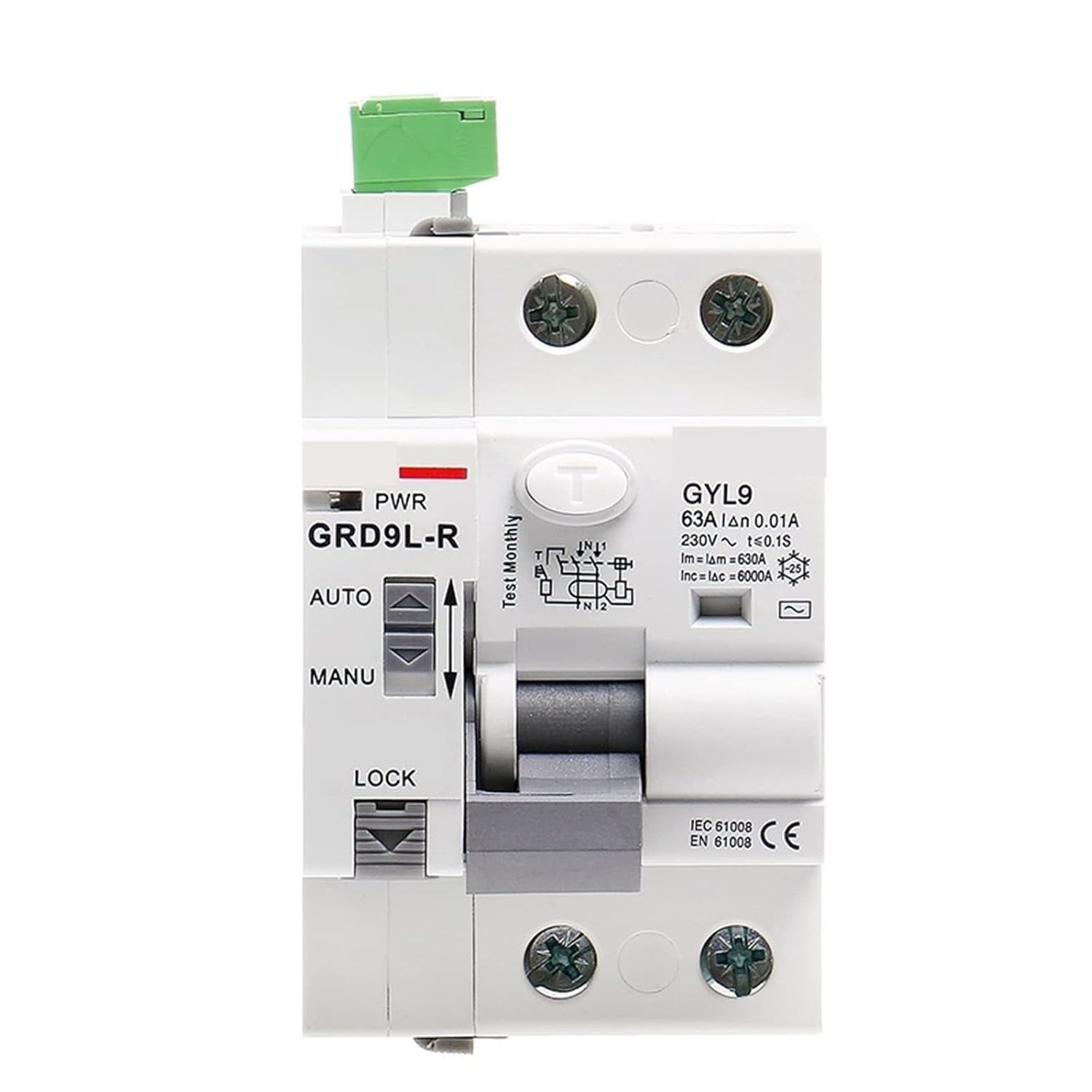 GRD9L 6KA ELCB RCCB Automatic Reclosing Device Remote Control Circuit Breaker 2P 40A 30mA RCD ...
