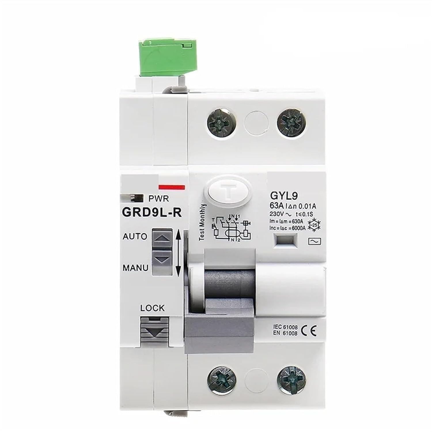 GRD9L-R 6KA ELCB RCCB Automatic Reclosing Device 2P 4P 40A 63A 30mA ...