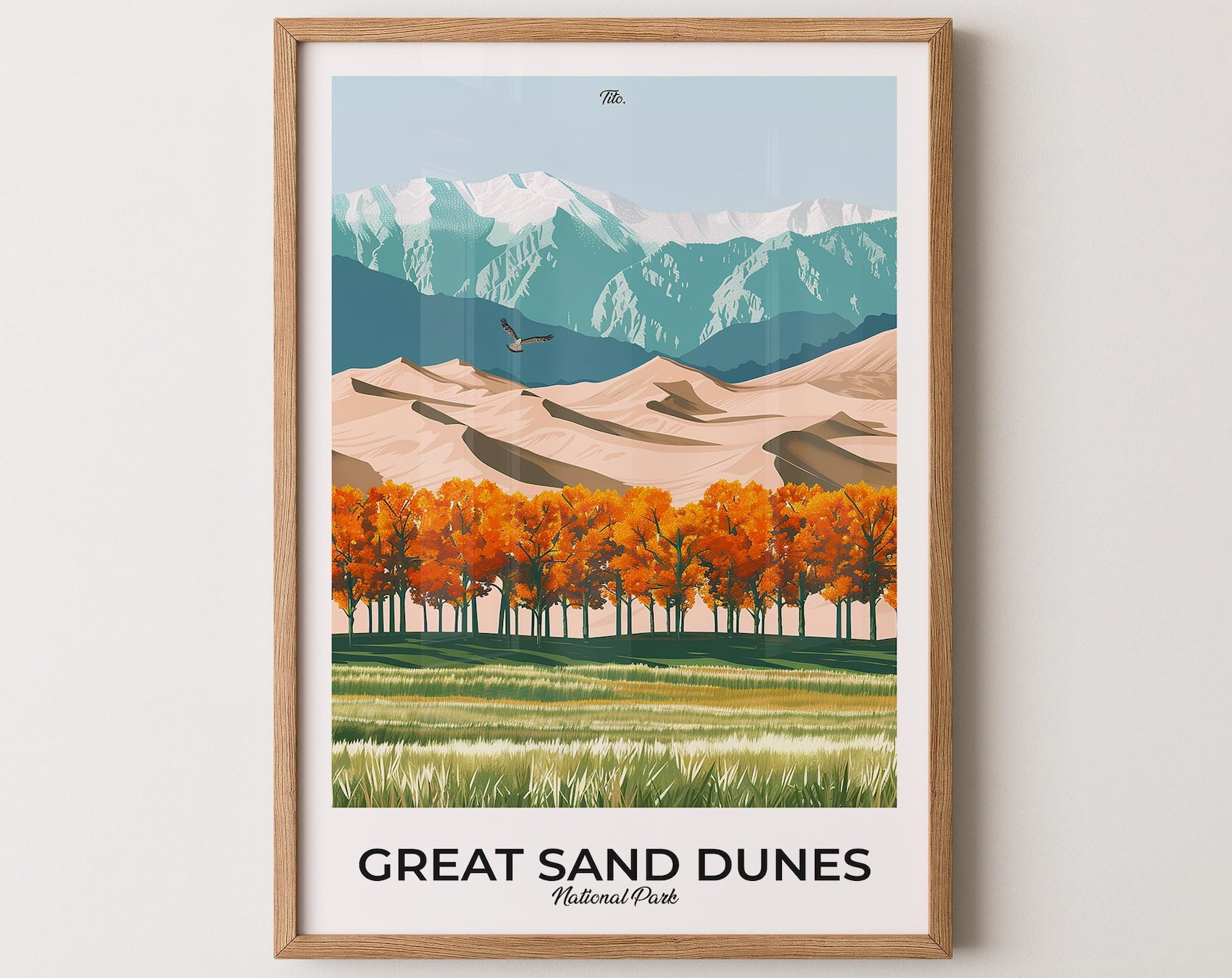 GREAT SAND DUNES Poster, Great Sand Dunes Travel Poster, Great Sand ...