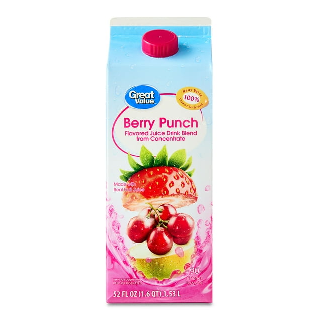 Great Value Berry Punch, 52 fl oz - Walmart Business Supplies