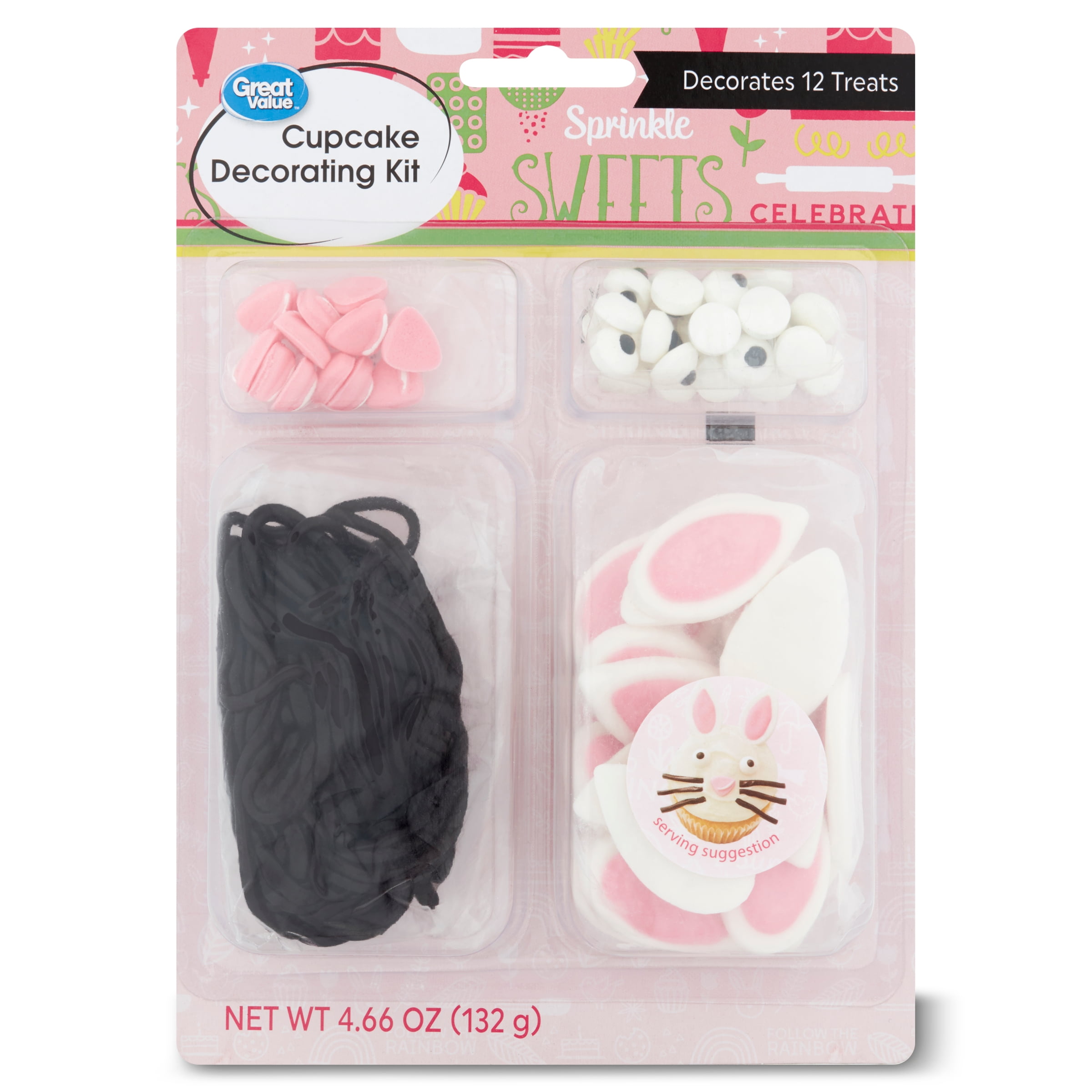 GREAT VALUE CUPCAKE DECORATING KIT BUNNY FACE - Walmart.com