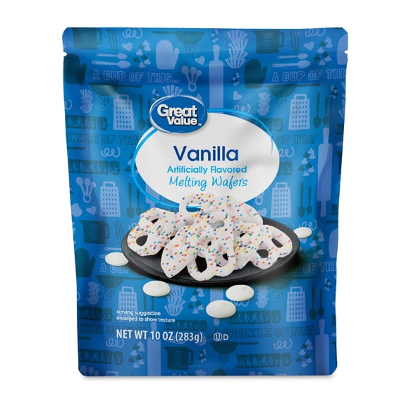 Great Value Vanilla Melting Wafers, 10 oz Bag - Walmart.com