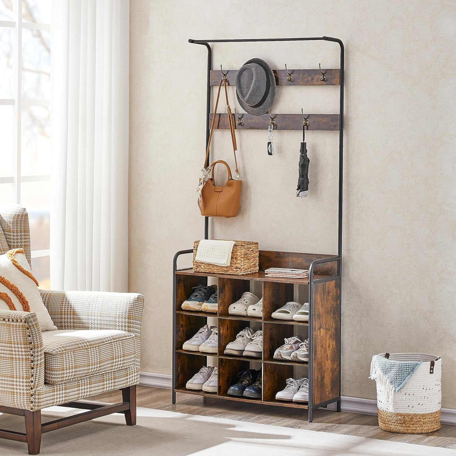 GREATER Hall Tree with Bench and Shoe Storage – Entryway Bench with ...