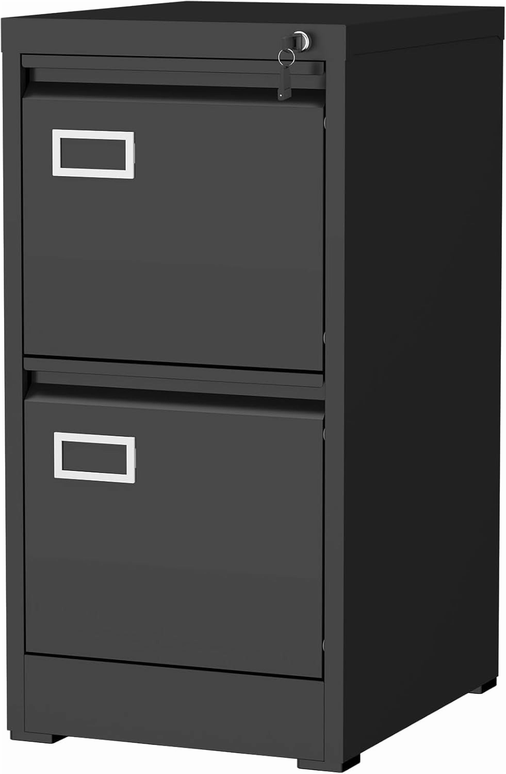 GREATMEET 2 Drawer File Cabinet with Lock, Small Metal File Cabinets ...