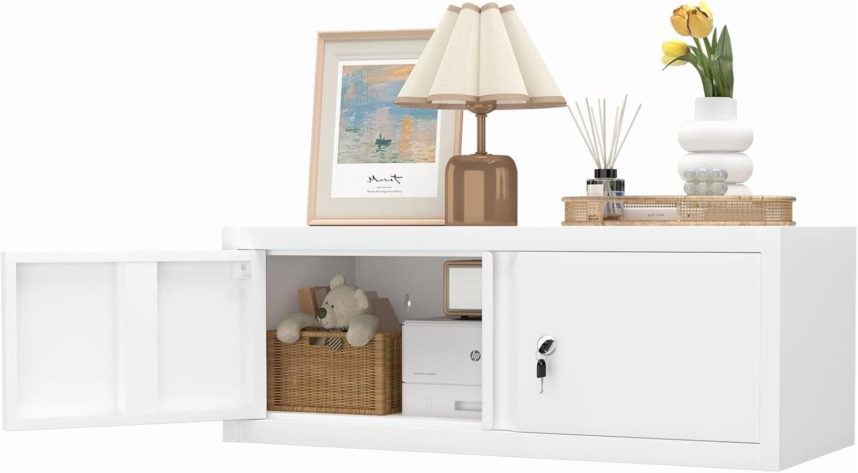 GREATMEET Locking Cabinet, Garage Storage Cabinet, Metal Wall Mounted ...