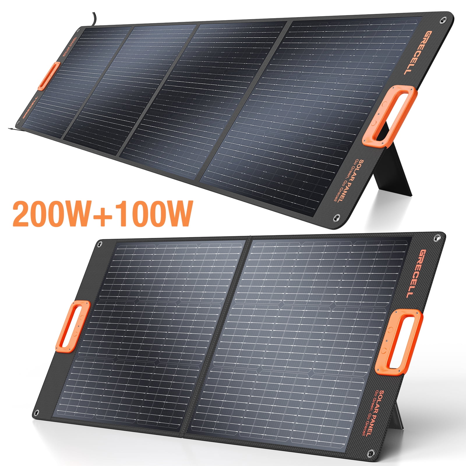 GRECELL 100W+200W Portable Solar Panel for Power Station Generator, 20V ...