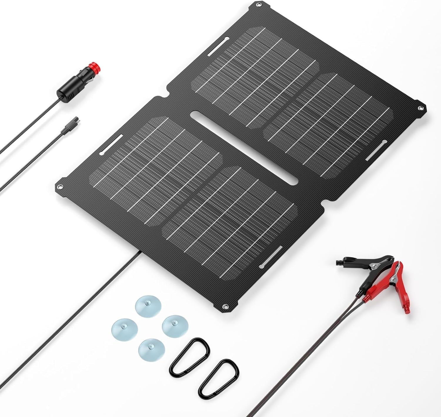 GRECELL 12V 25W Solar Battery Charger Maintainer, Portable Solar Panel ...