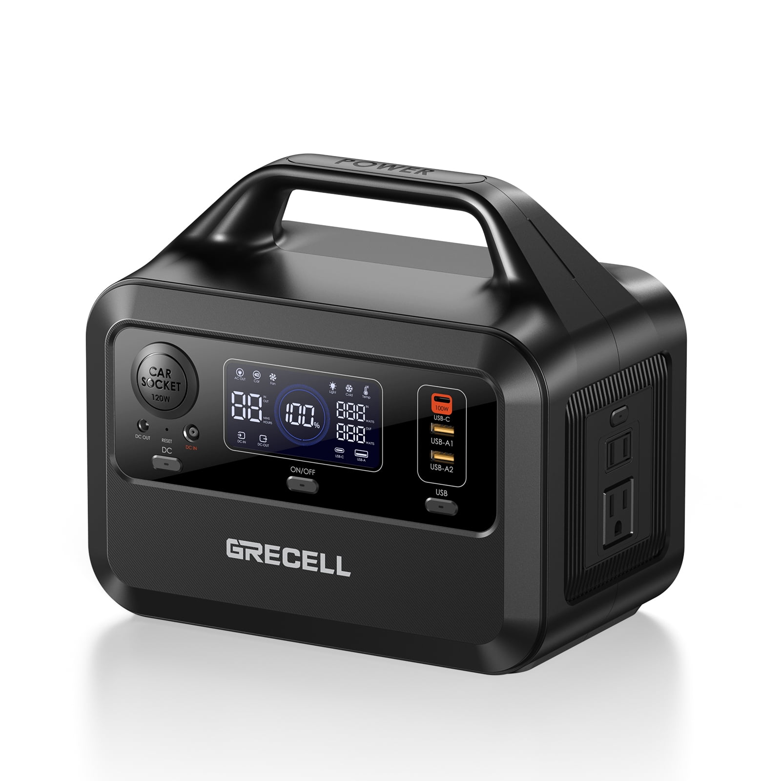 GRECELL Portable Power Station 300W, 230Wh LiFePO4 (LFP) Battery, 1 ...