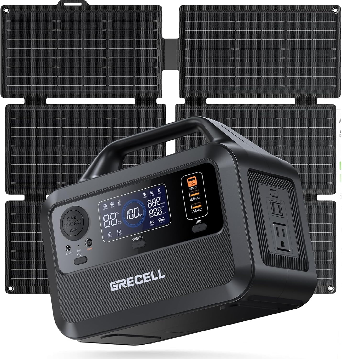 GRECELL Solar Generator with 40W Solar Panel Included,230Wh Portable ...