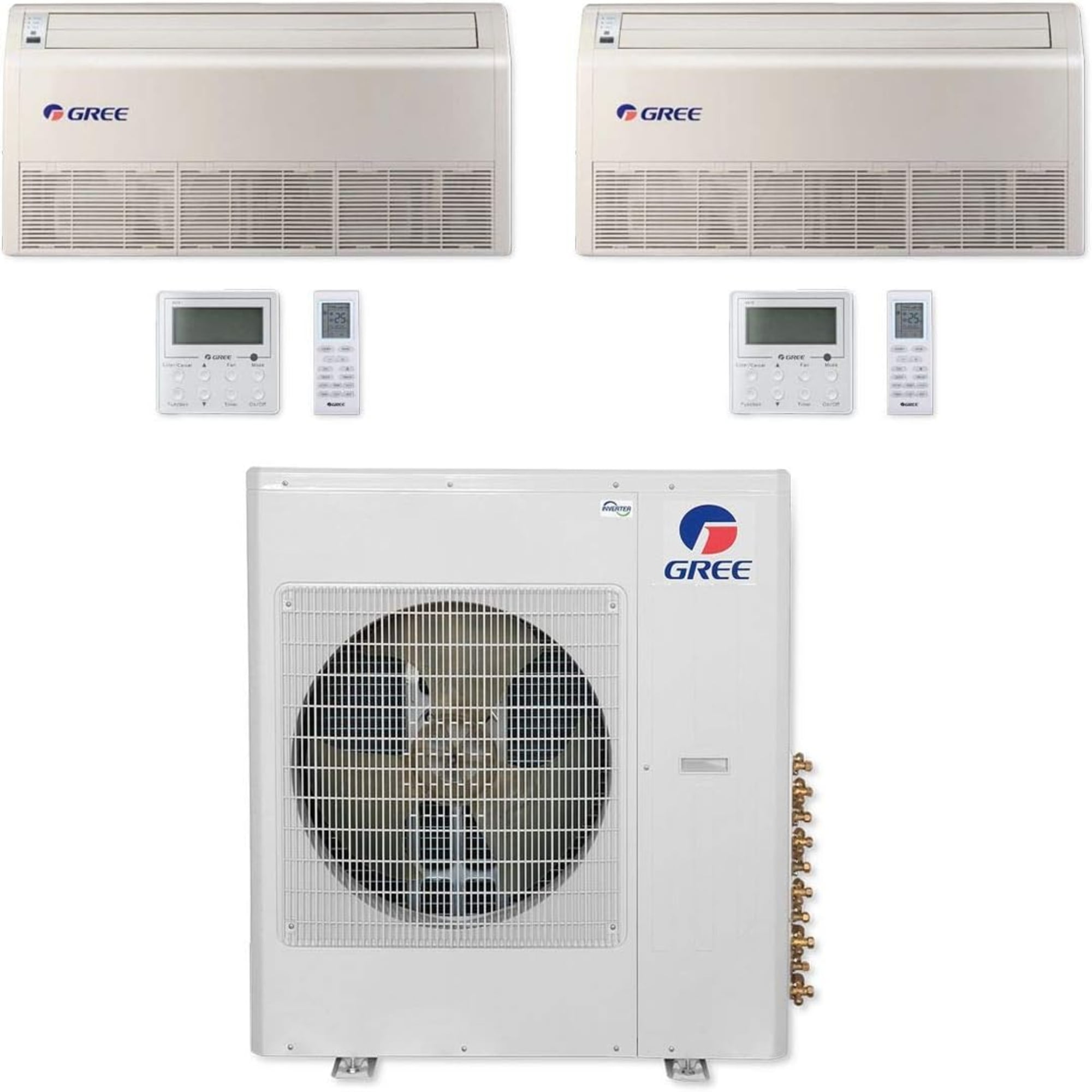 GREE Multi Gen2 Series 36,000 BTU 2-Zone Universal Floor/Ceiling 12K ...