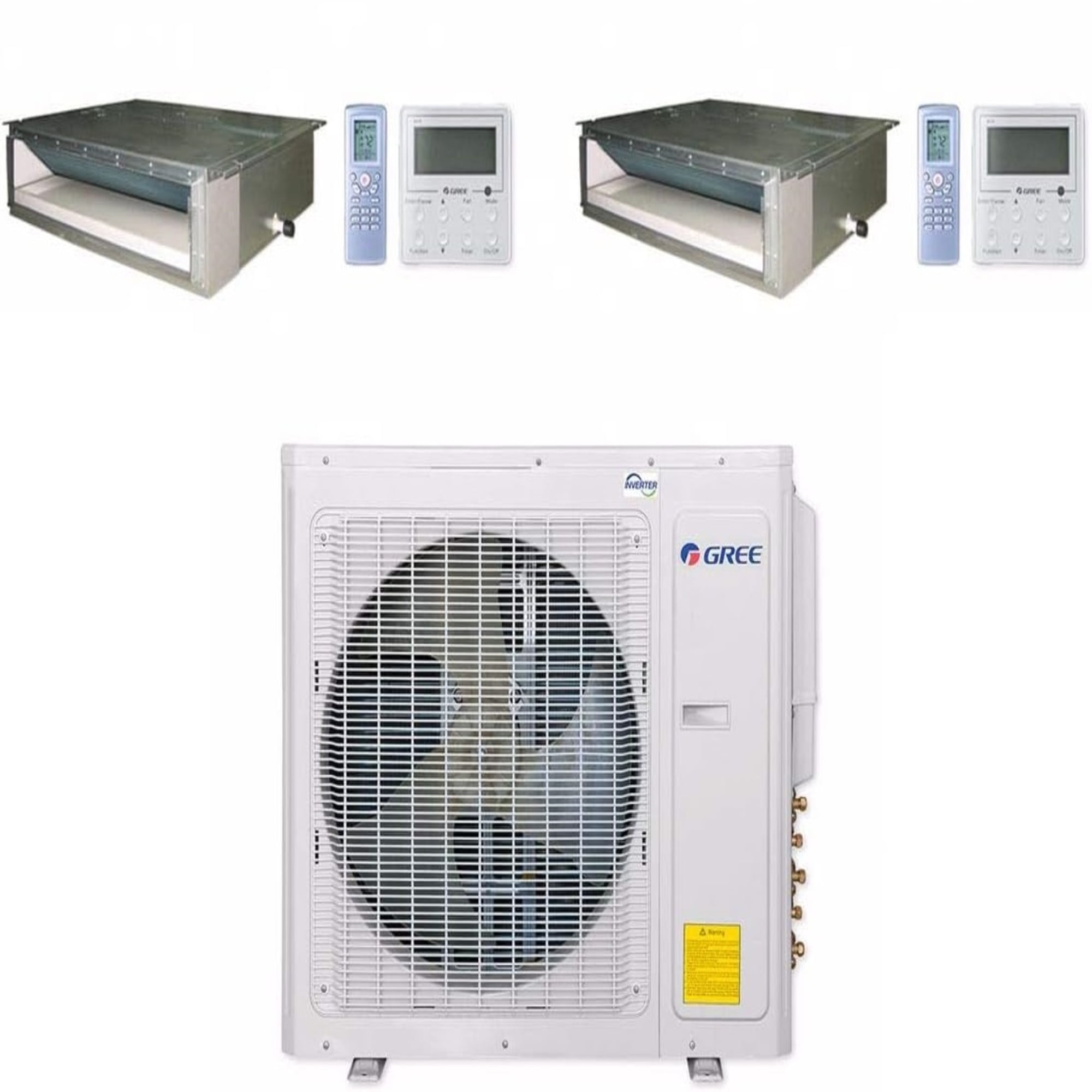 GREE Multi+ Ultra Series 36,000 BTU 2-Zone Concealed Duct 12K+18K ...