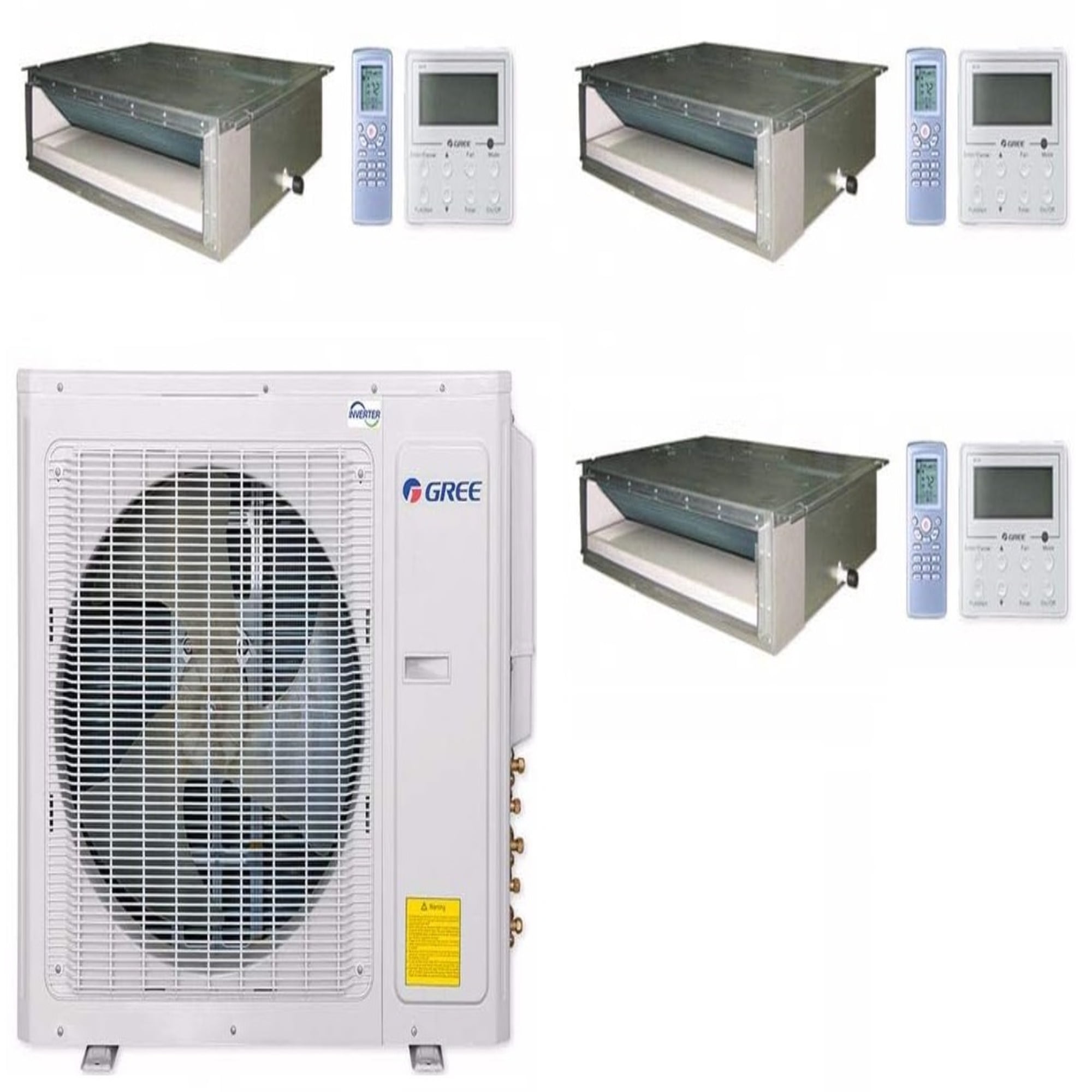 GREE Multi+ Ultra Series 36,000 BTU 3-Zone Concealed Duct 9K+12K+12K ...