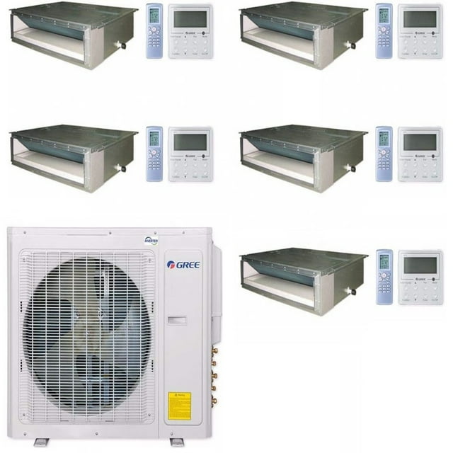 GREE Multi+ Ultra Series 42,000 BTU 5-Zone Concealed Duct 9K+9K+9K+9K ...