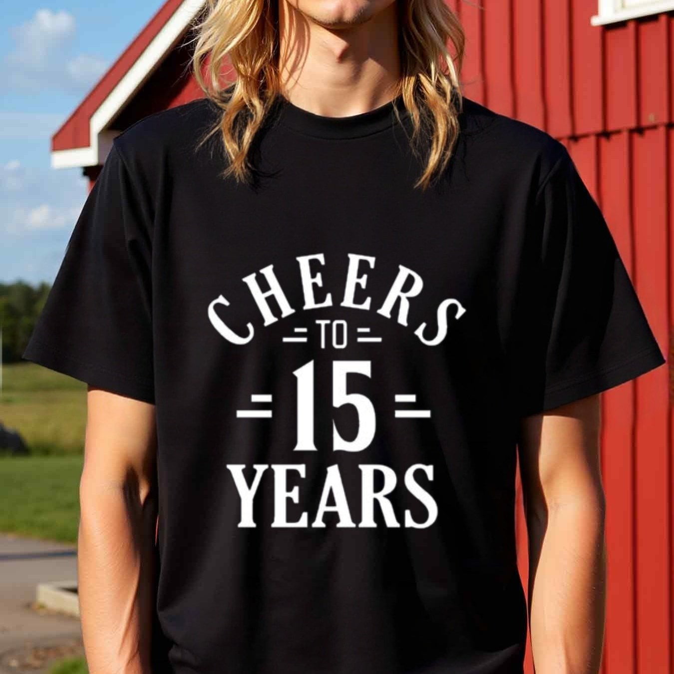 GREE NINK Men's 15th Anniversary Birthday Thirt - 100% Cotton 180gsm ...