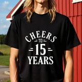 GREE NINK Men's 15th Anniversary Birthday Thirt - 100% Cotton 180gsm ...