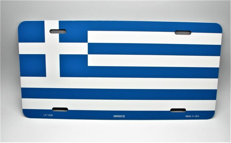 GREECE FLAG METAL CAR LICENSE PLATE AUTOTAG ΕΛΛΆΔΑ, GREEK FLAG CAR ...