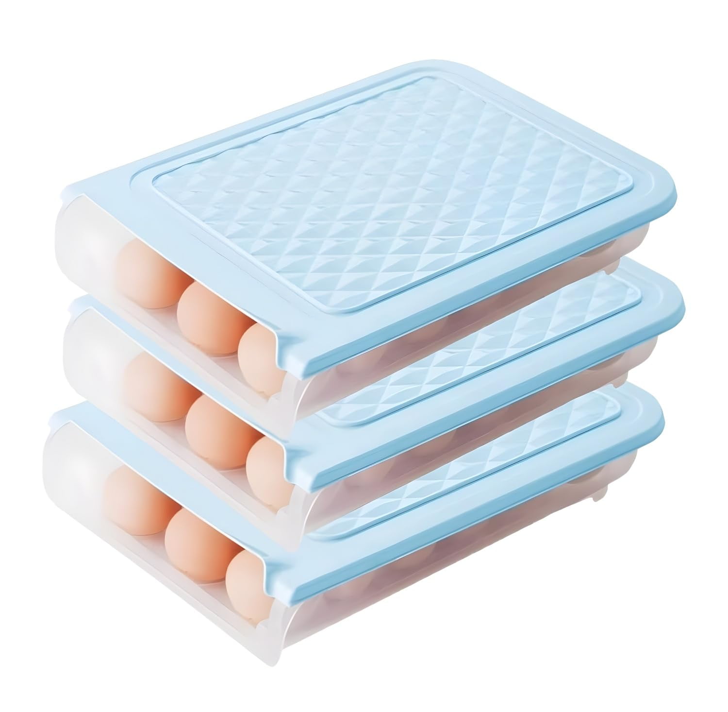 GREECHO Automatic Egg Sliding Box 18 Grid Unbreakable Single Layer Egg Storage Organizer Basket ...