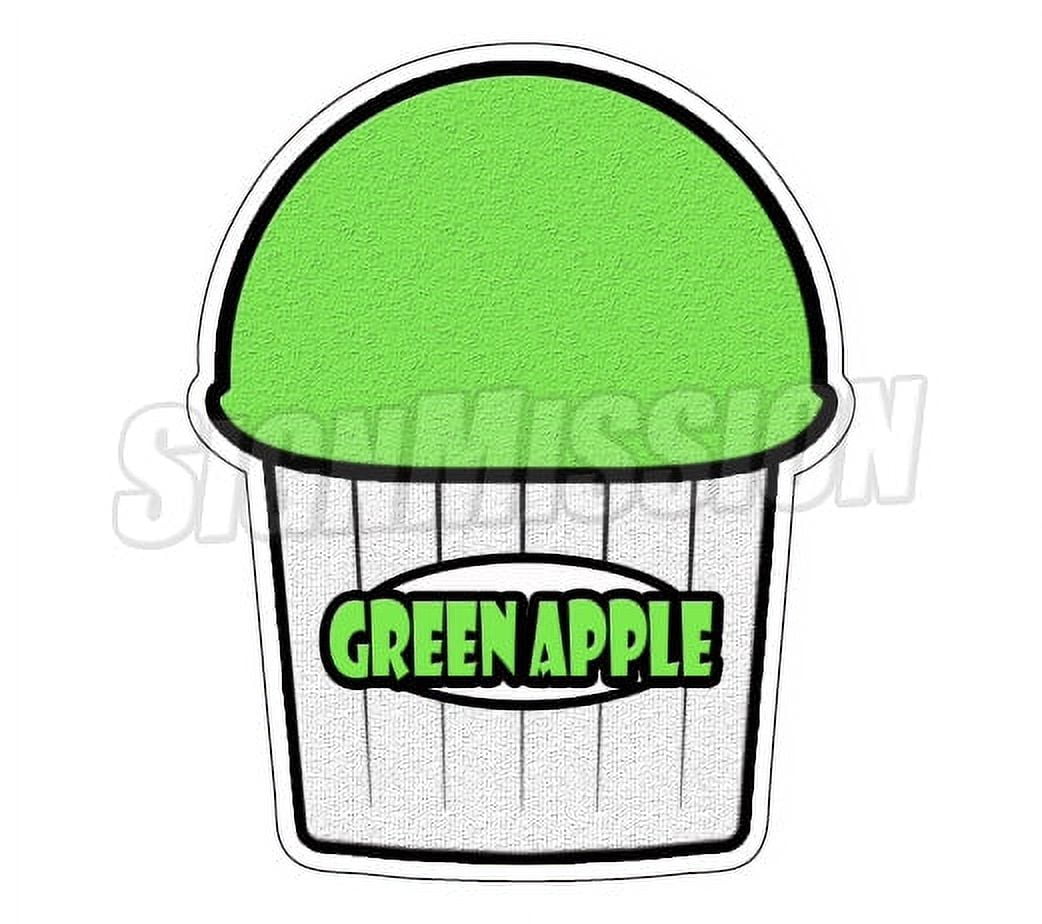 GREEN APPLE FLAVOR Italian Ice Decal shaved ice cart - Walmart.com