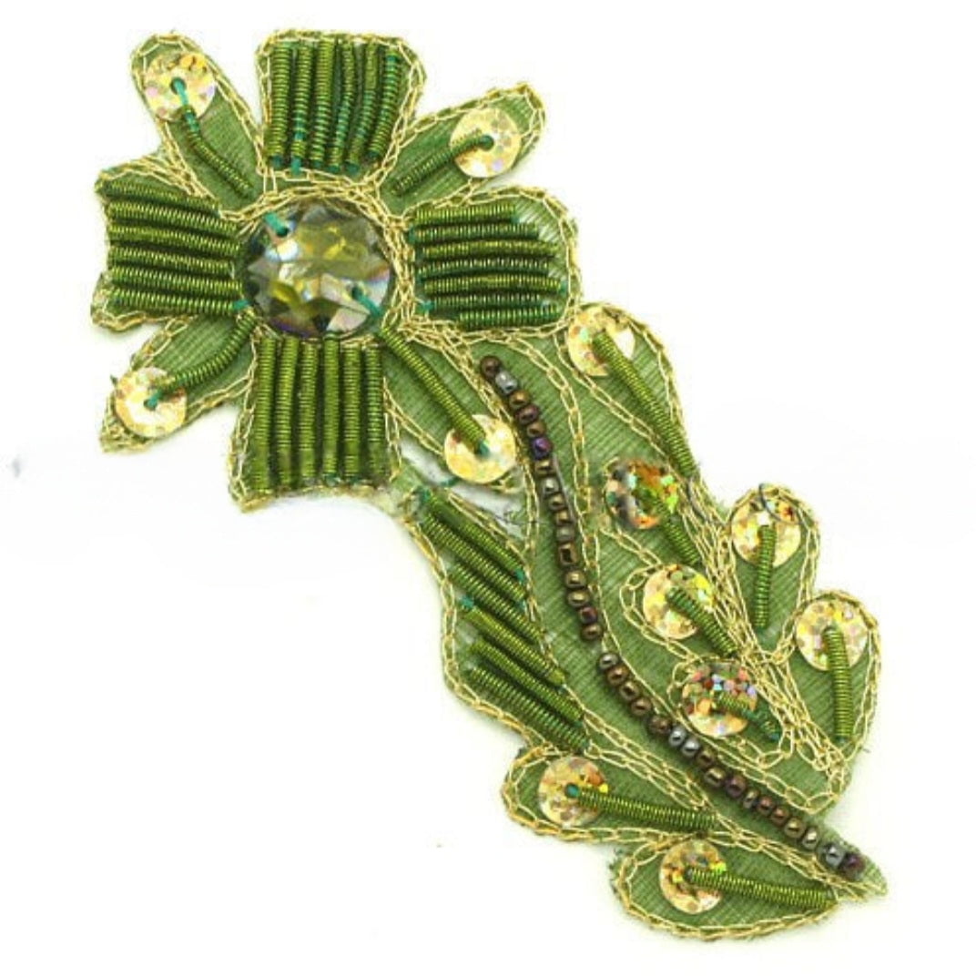 GREEN GOLD FLORAL GEM MOTIF - sarahi.NYC - Walmart.com