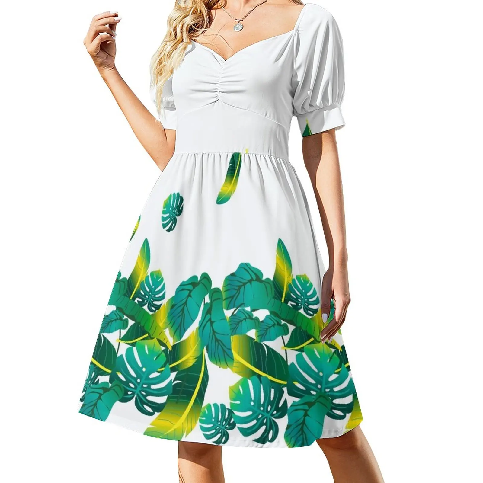 GREEN LEAVES DIGITAL ART Sleeveless Dress women's evening dresses 2024 ...