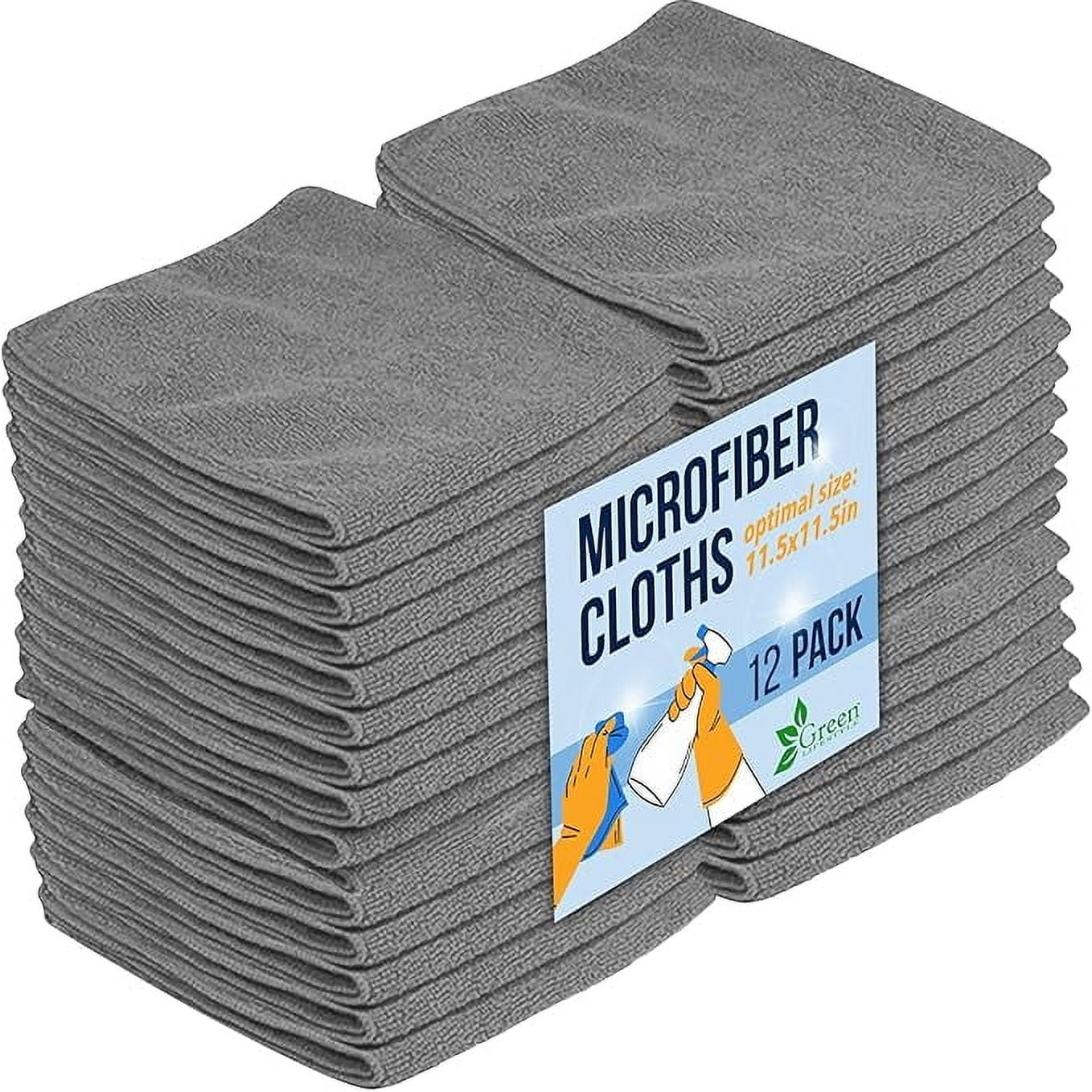 GREEN LIFESTYLE Microfiber Cleaning Cloth 12 Pack, Borderless ...