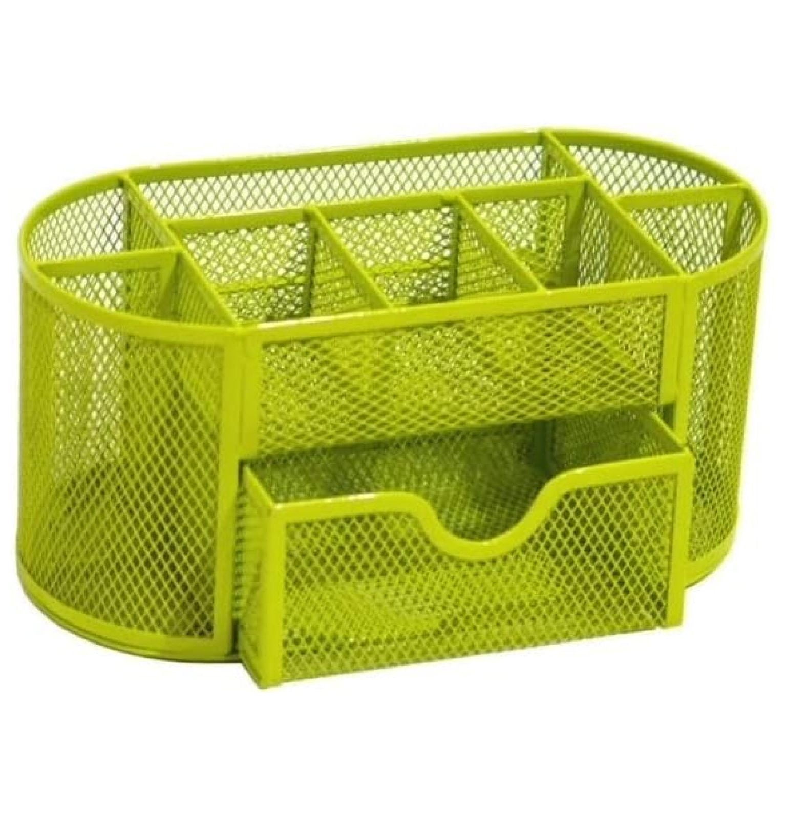 GREEN Metal Mesh 9 Compartment Desk Organizer Pencil Holder - Walmart.com