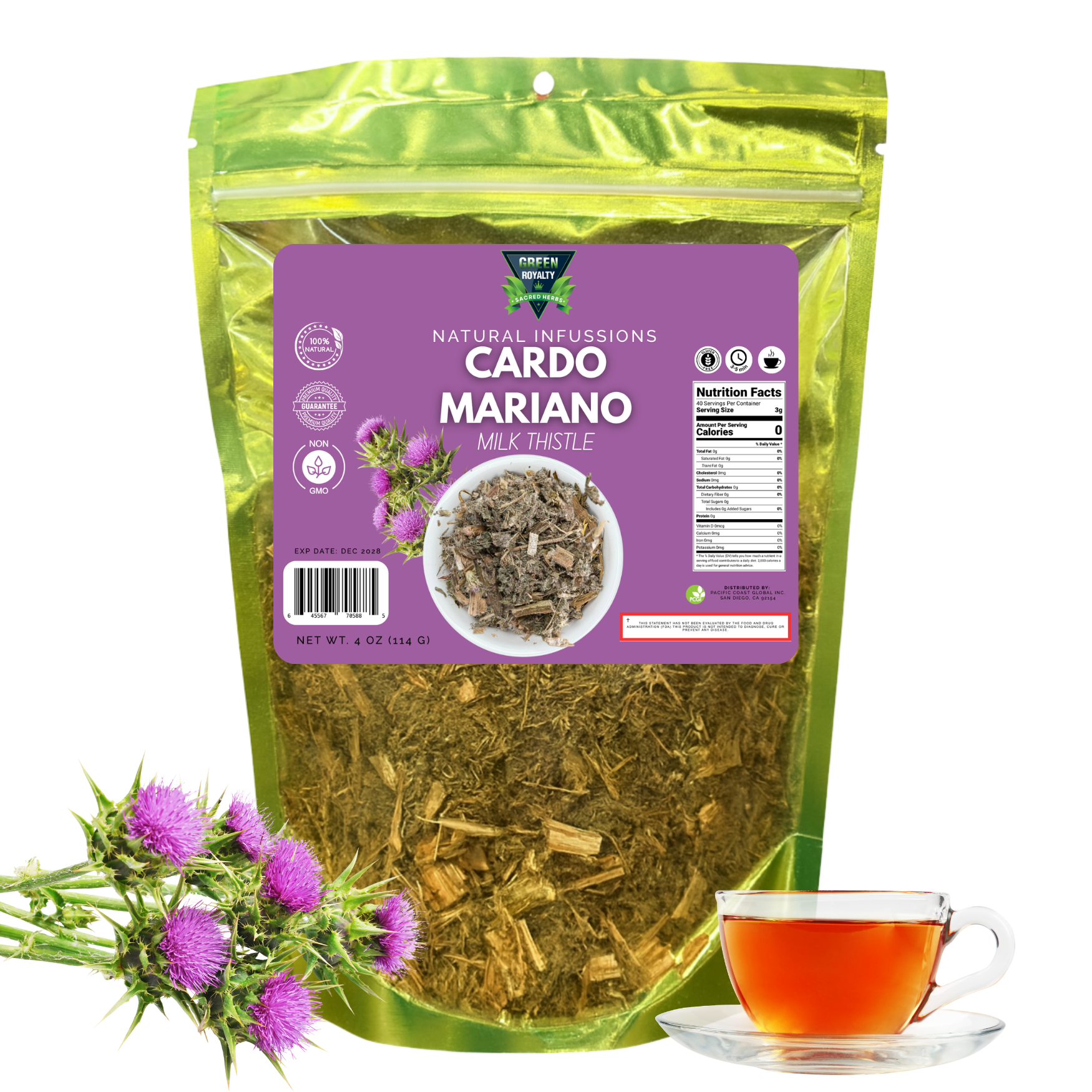 Green Royalty Milk Thistle Tea (Cardo Mariano) 4 oz | Natural Loose ...
