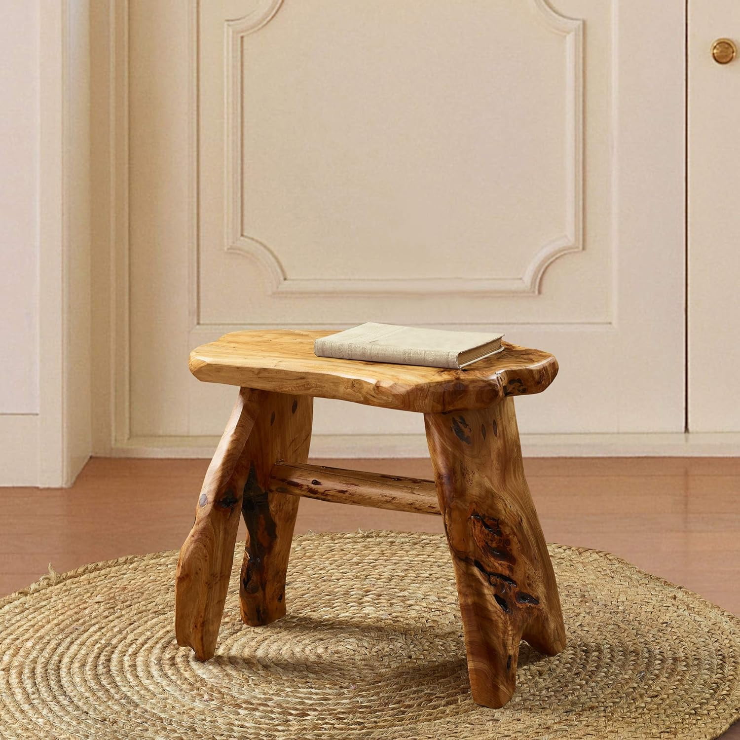 Greenage Cedar Roots Stool Naturally Shaped A-Leg, Medium, 15" x 12" x ...