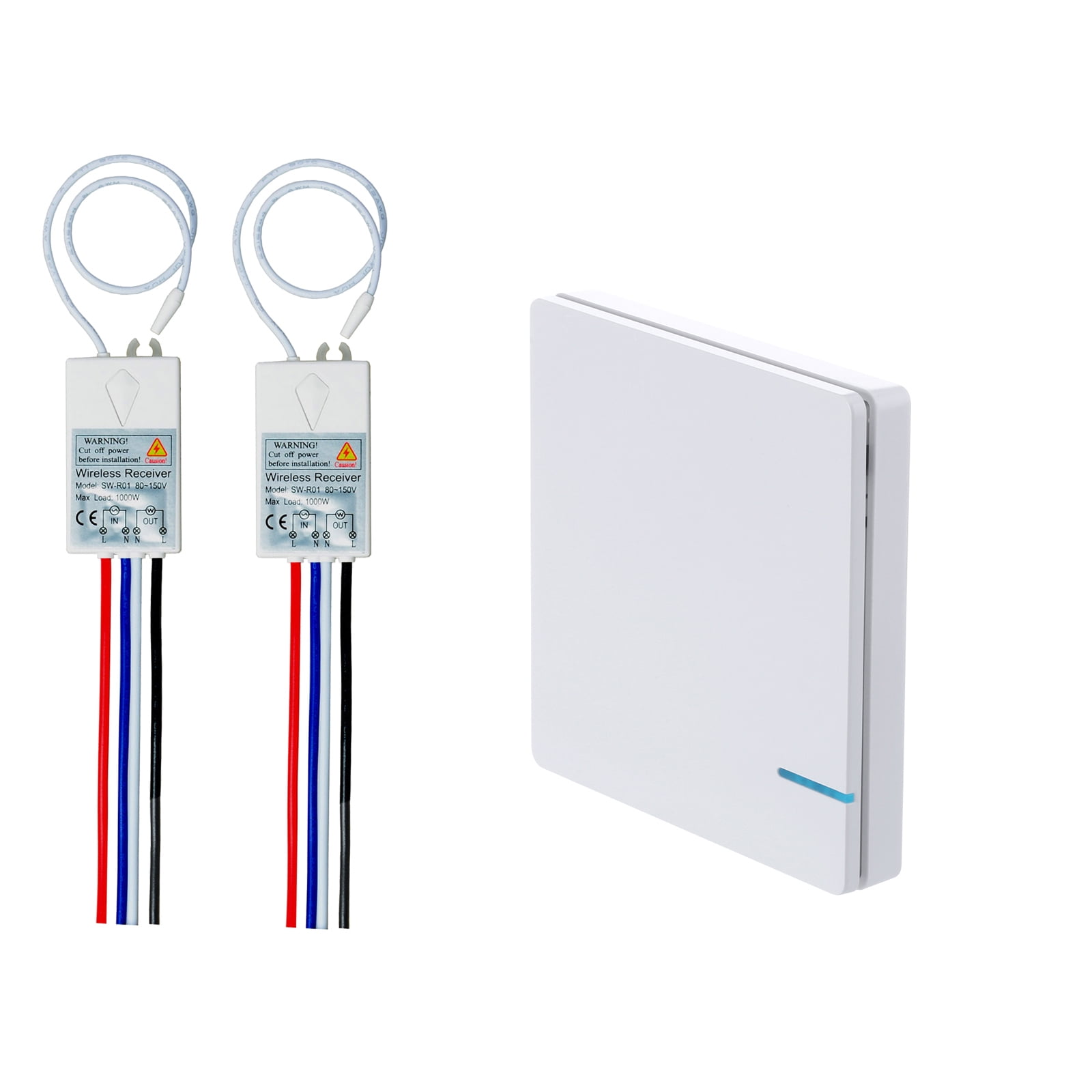 GREENCYCLE 1-Gang Wireless Light Switch and 110V Receiver Kit Outdoor ...