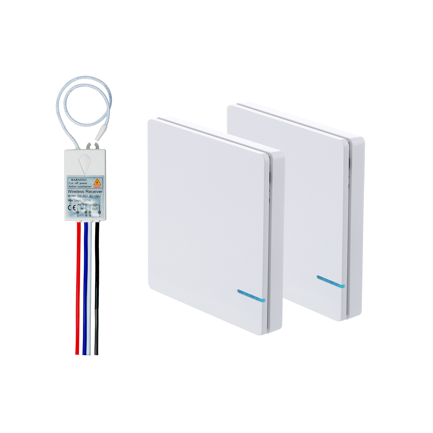 GREENCYCLE 1-Gang Wireless Light Switch and 110V Receiver Kit Outdoor ...