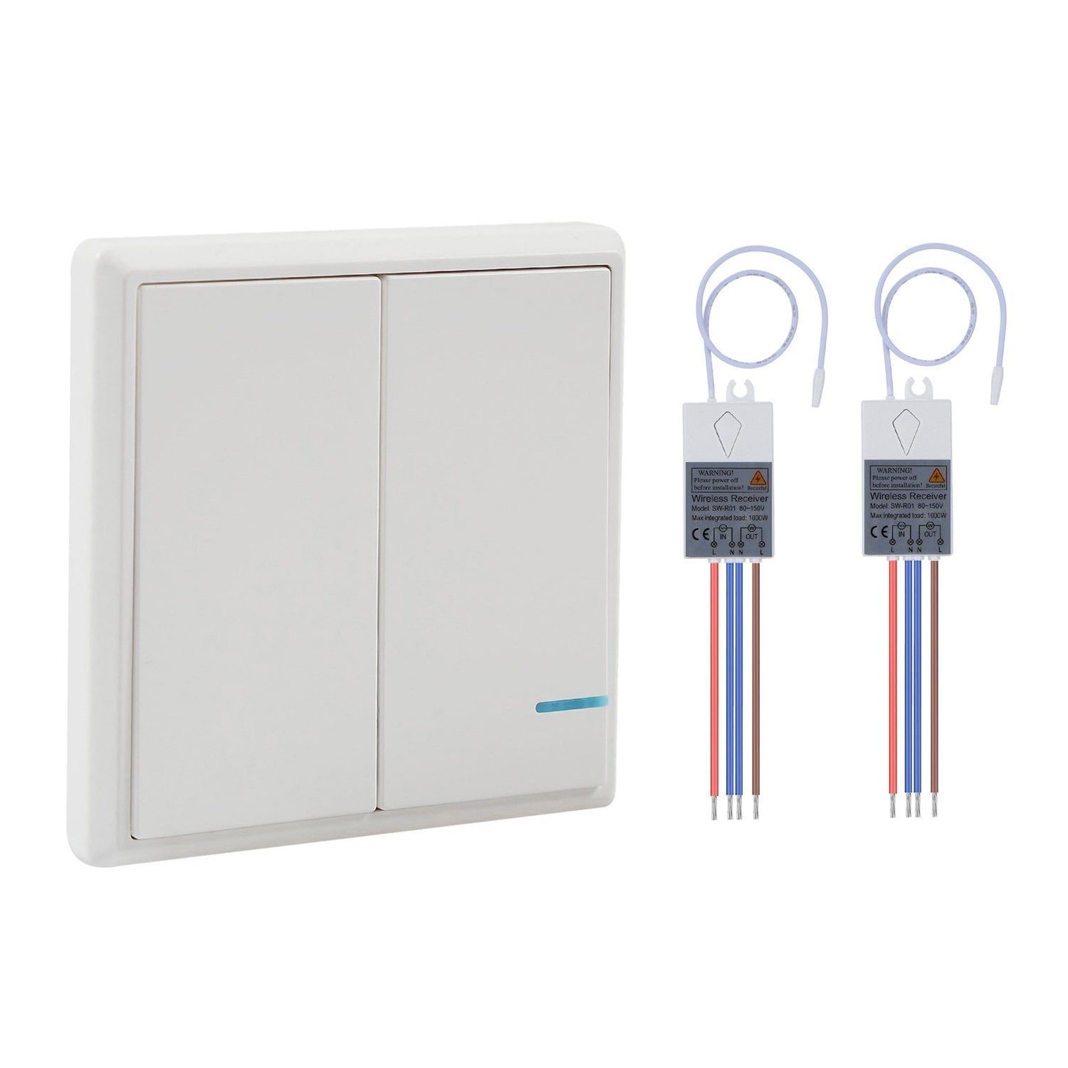 GREENCYCLE 1 PK 2-way Wireless Switch 2 PK Remote Receiver Smart ...