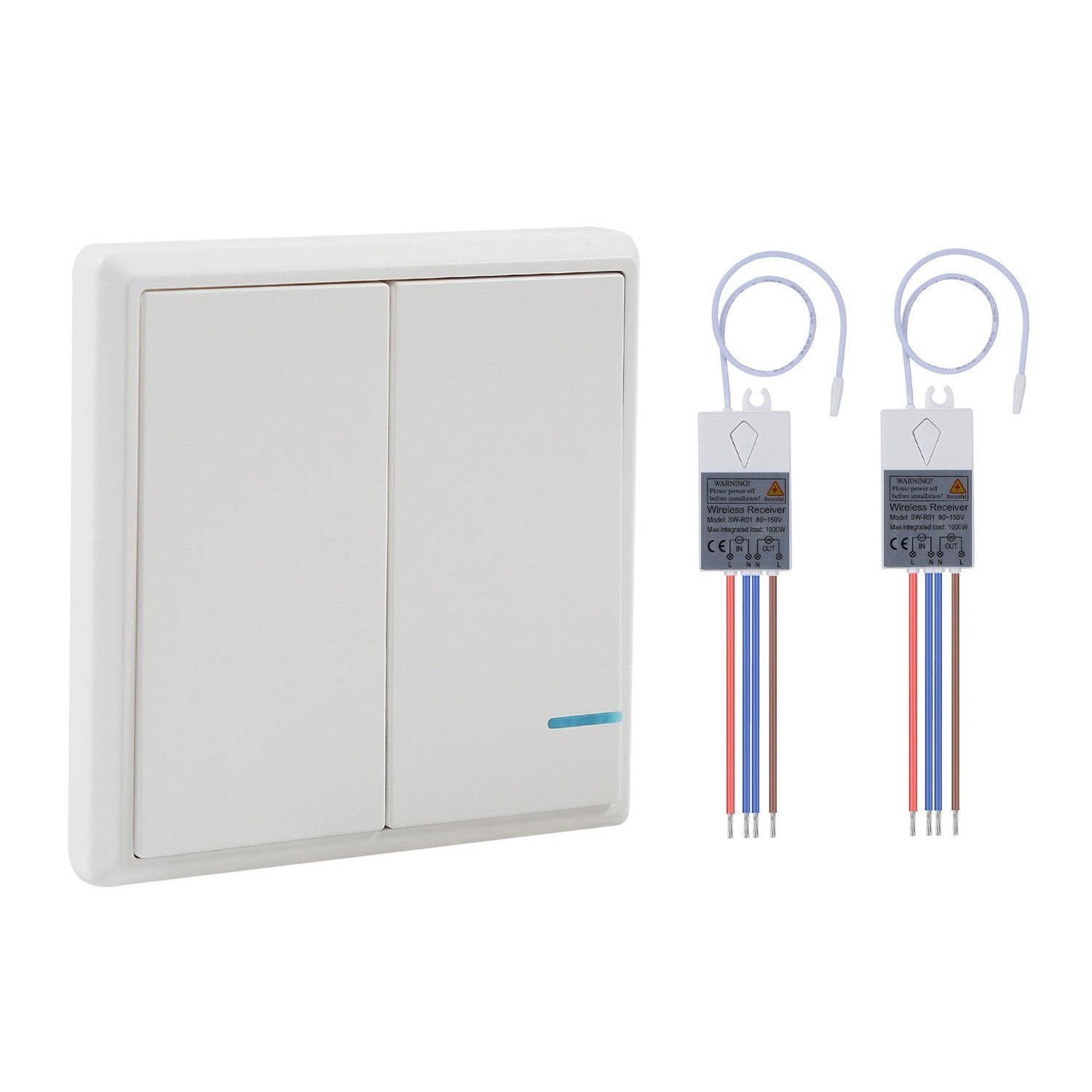 GREENCYCLE 1 PK 2-way Wireless Switch 2 PK Remote Receiver Smart ...