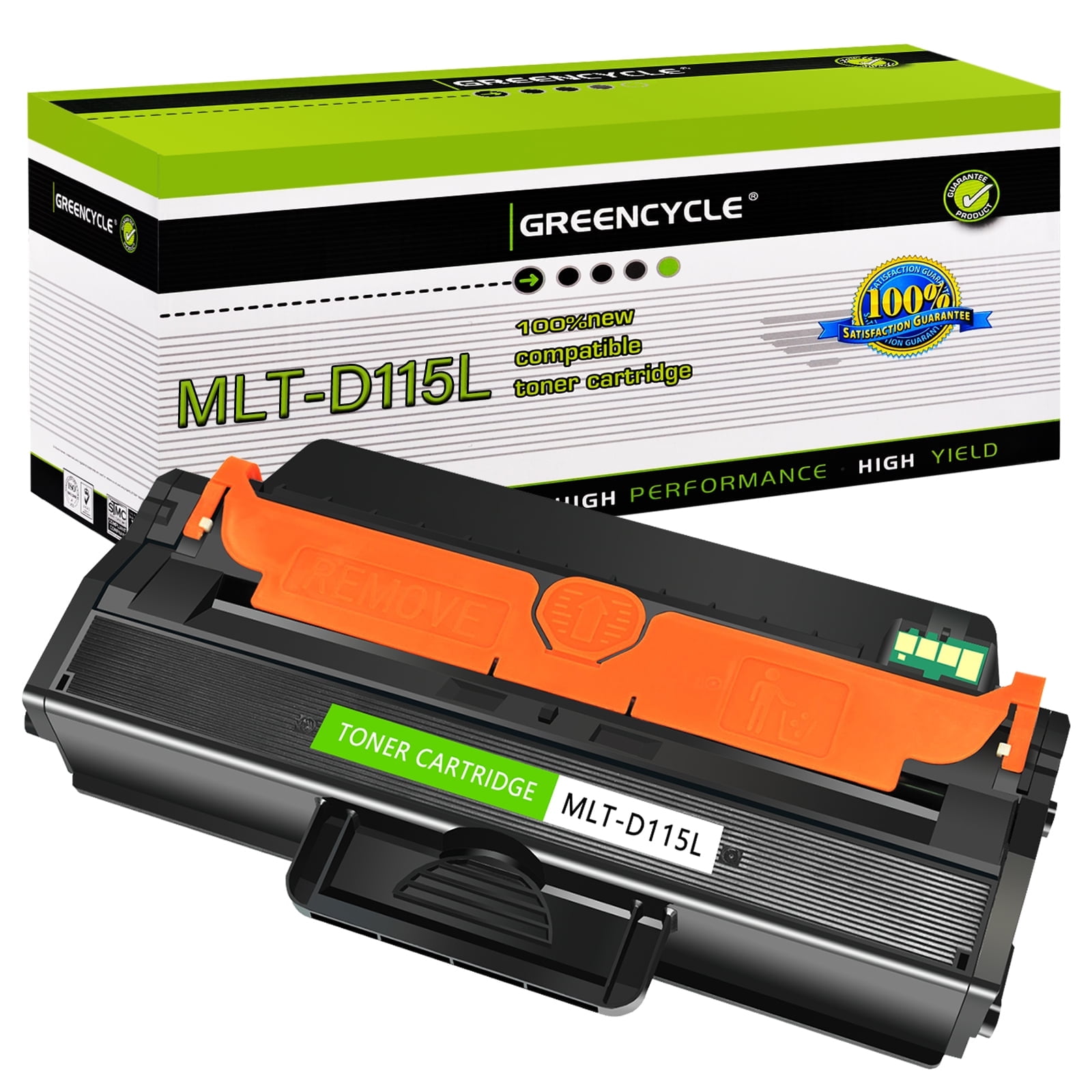 GREENCYCLE 1 Pack Compatible Black Toner Cartridge Replacement for Samsung MLT-D115L D115L Use ...