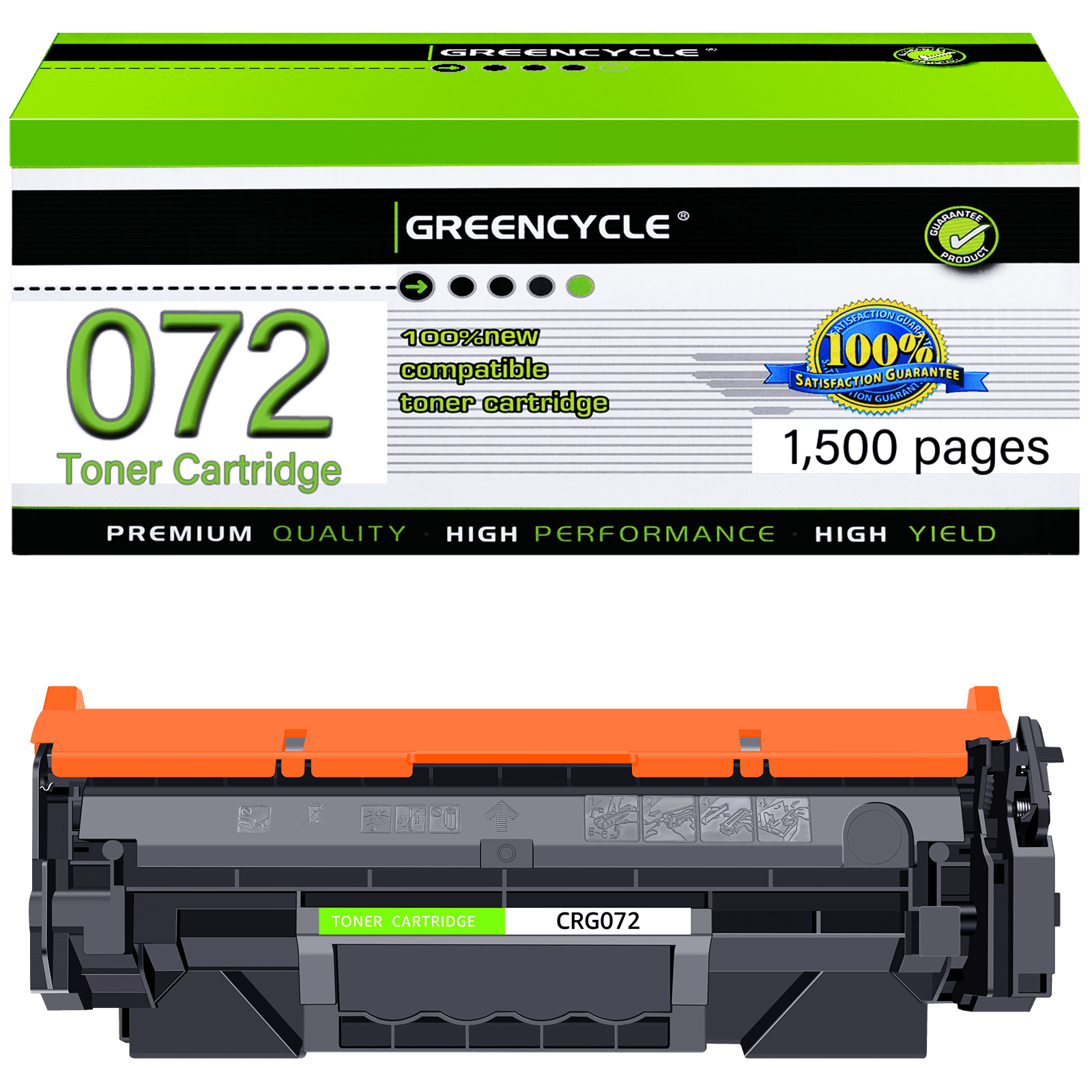 GREENCYCLE 1 Pack Compatible for Canon 072 CRG072 CRG-072 Black Toner ...