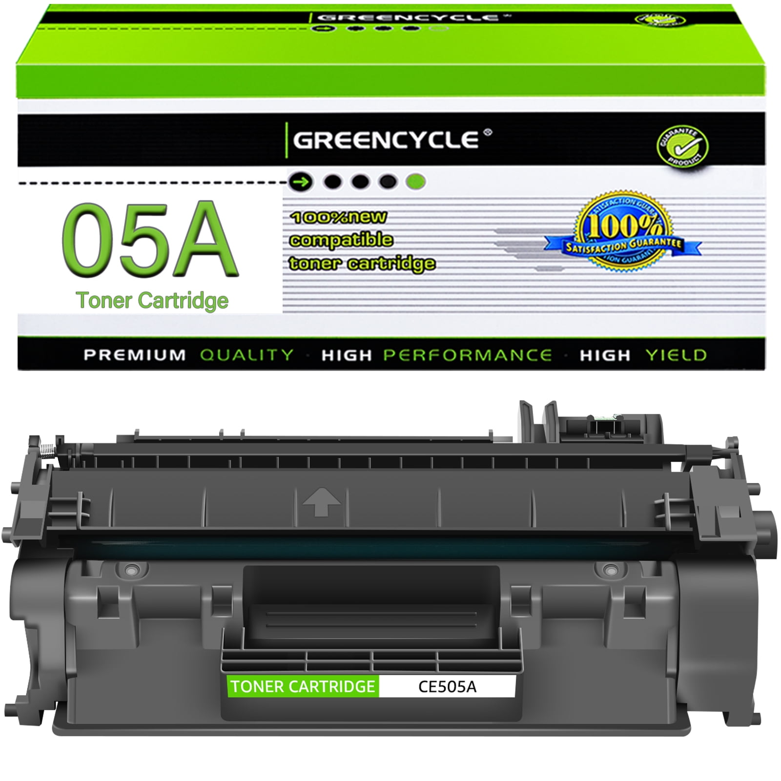 GREENCYCLE 1 Pack Compatible HP 05A CE505A Black Toner Cartridge ...