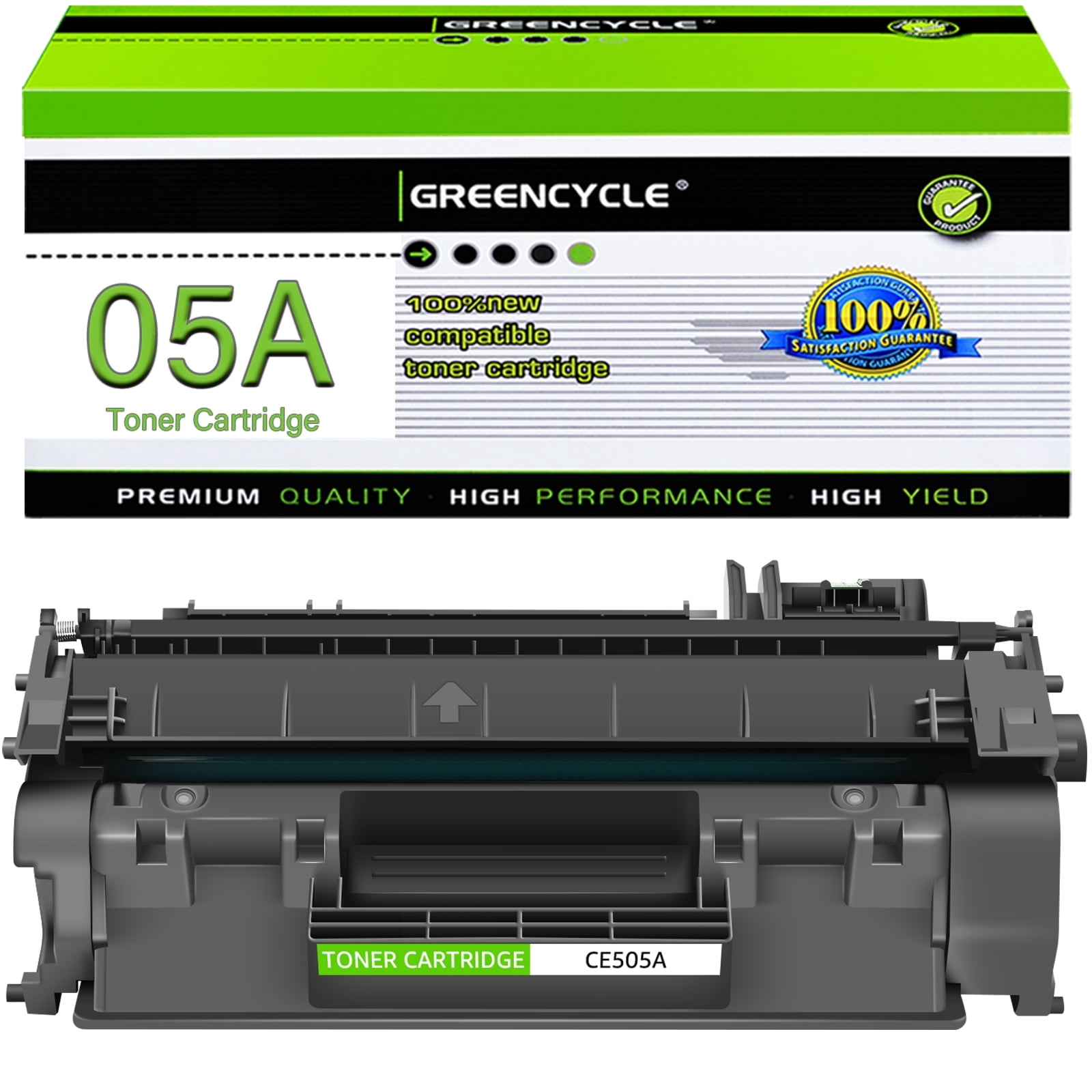 GREENCYCLE Compatible HP 05A CE505A Black Toner Cartridge for Laserjet ...