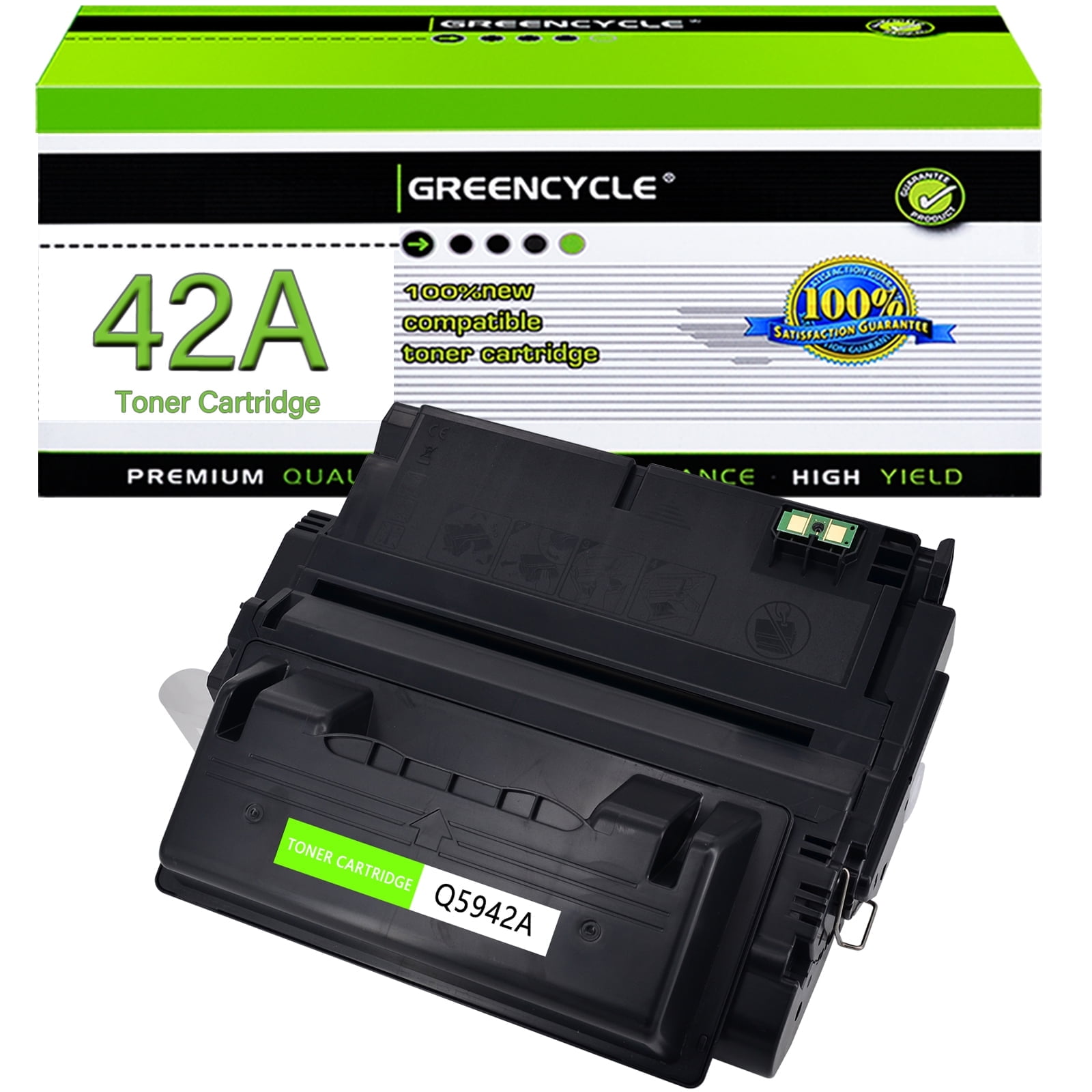 GREENCYCLE 1 Pack Compatible for HP 42A Q5942A Black Toner Cartridge ...