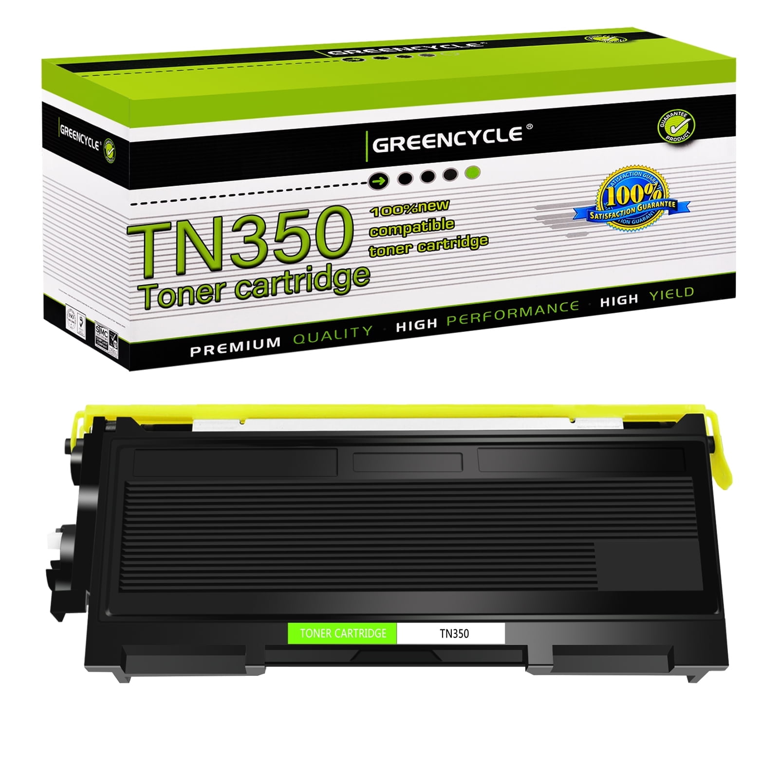 GREENCYCLE 1 Pack Compatible for Brother TN350 TN-350 Black Toner ...