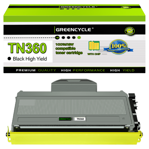GREENCYCLE 1 Pack Compatible for Brother TN360 TN330 Black Toner ...