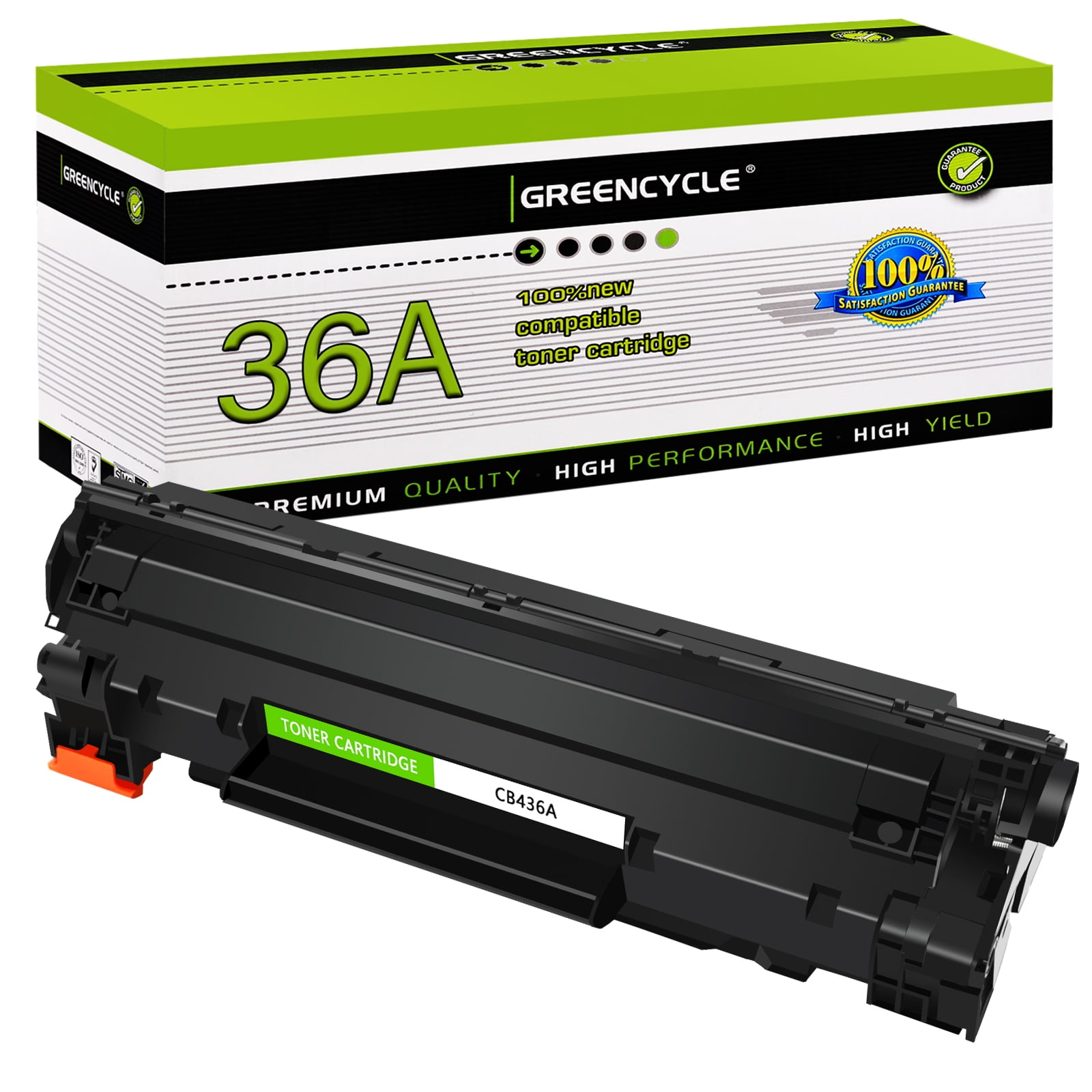 GREENCYCLE 1 Pack Compatible for HP 36A CB436A Black Toner Cartridge ...