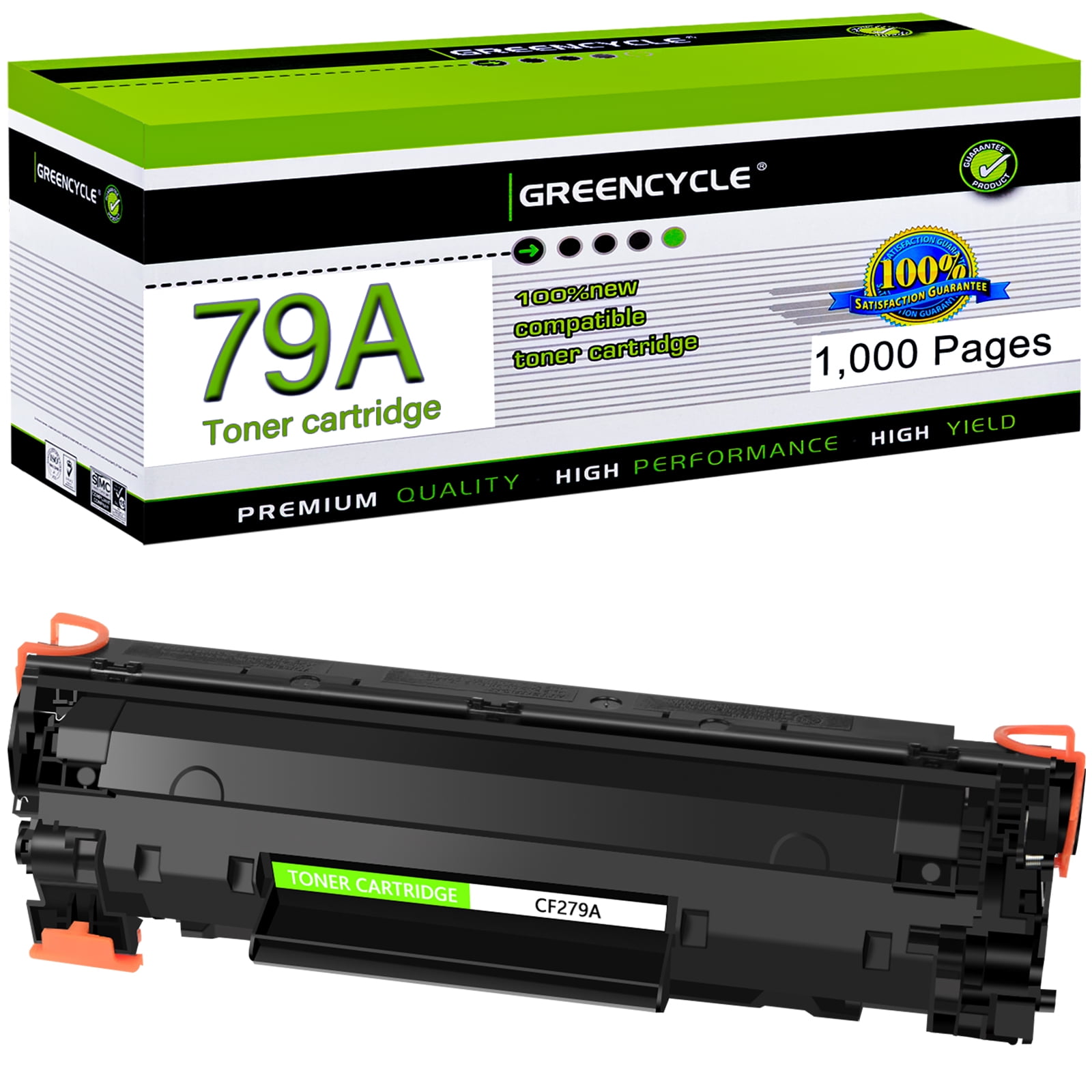 GREENCYCLE 1 Pack Compatible for HP 79A CF279A Black Toner Cartridge Replacement with HP ...